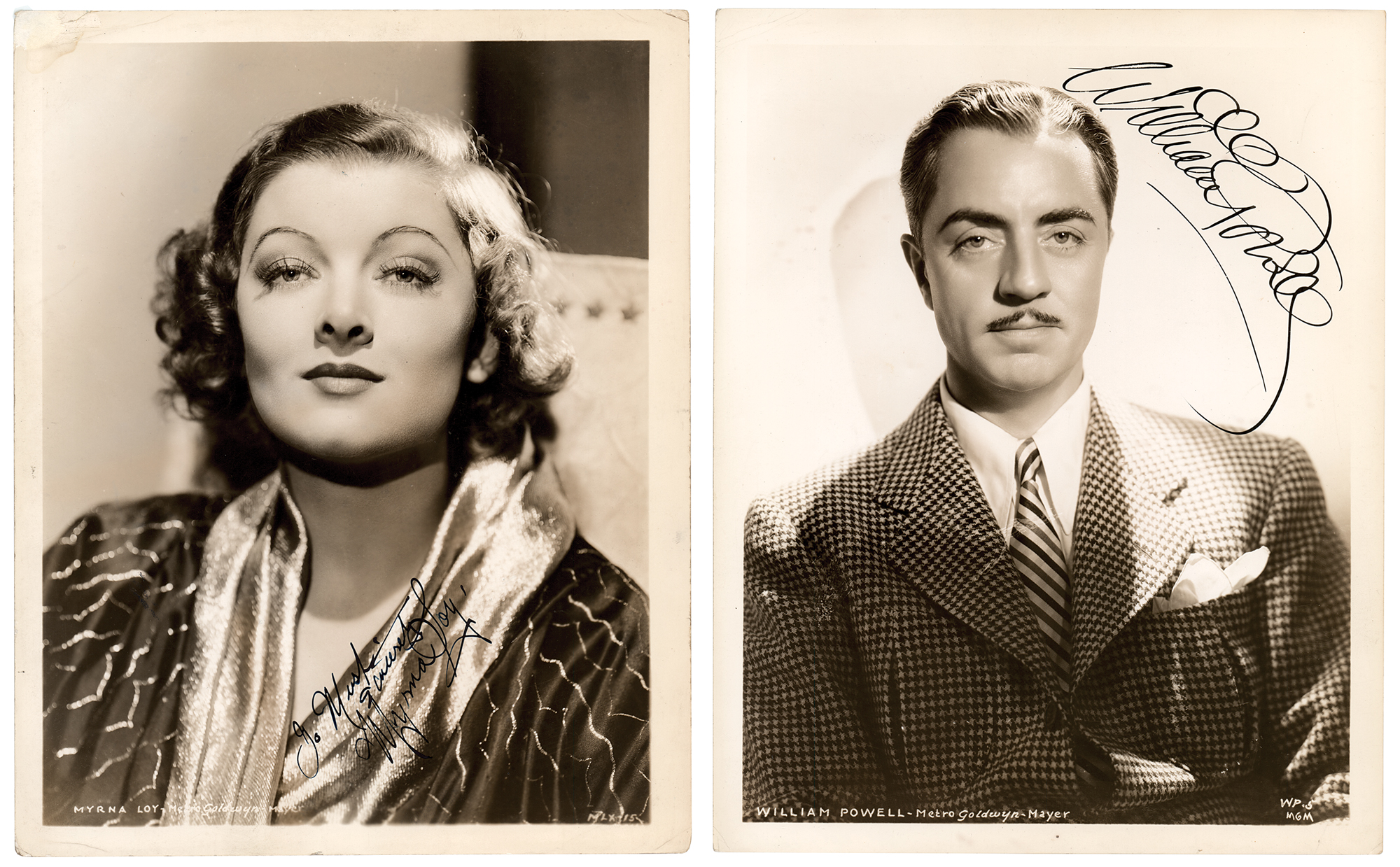 William Powell and Myrna Loy (2) Signed Photographs | RR Auction