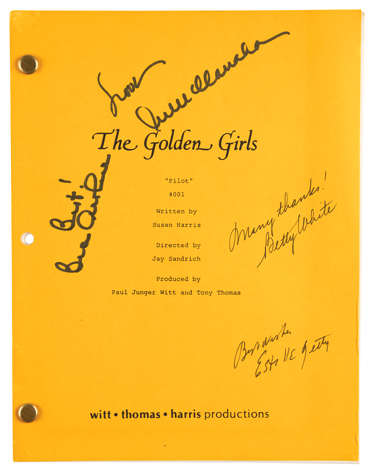 The Golden Girls Signed 'Pilot' Script | RR Auction