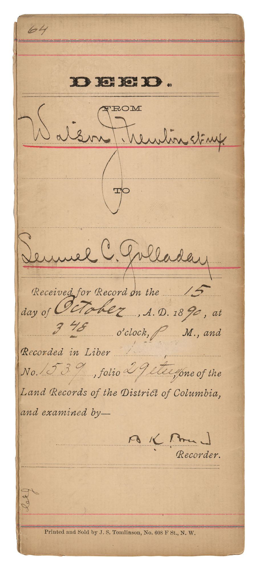 Blanche Bruce Document Signed | RR Auction