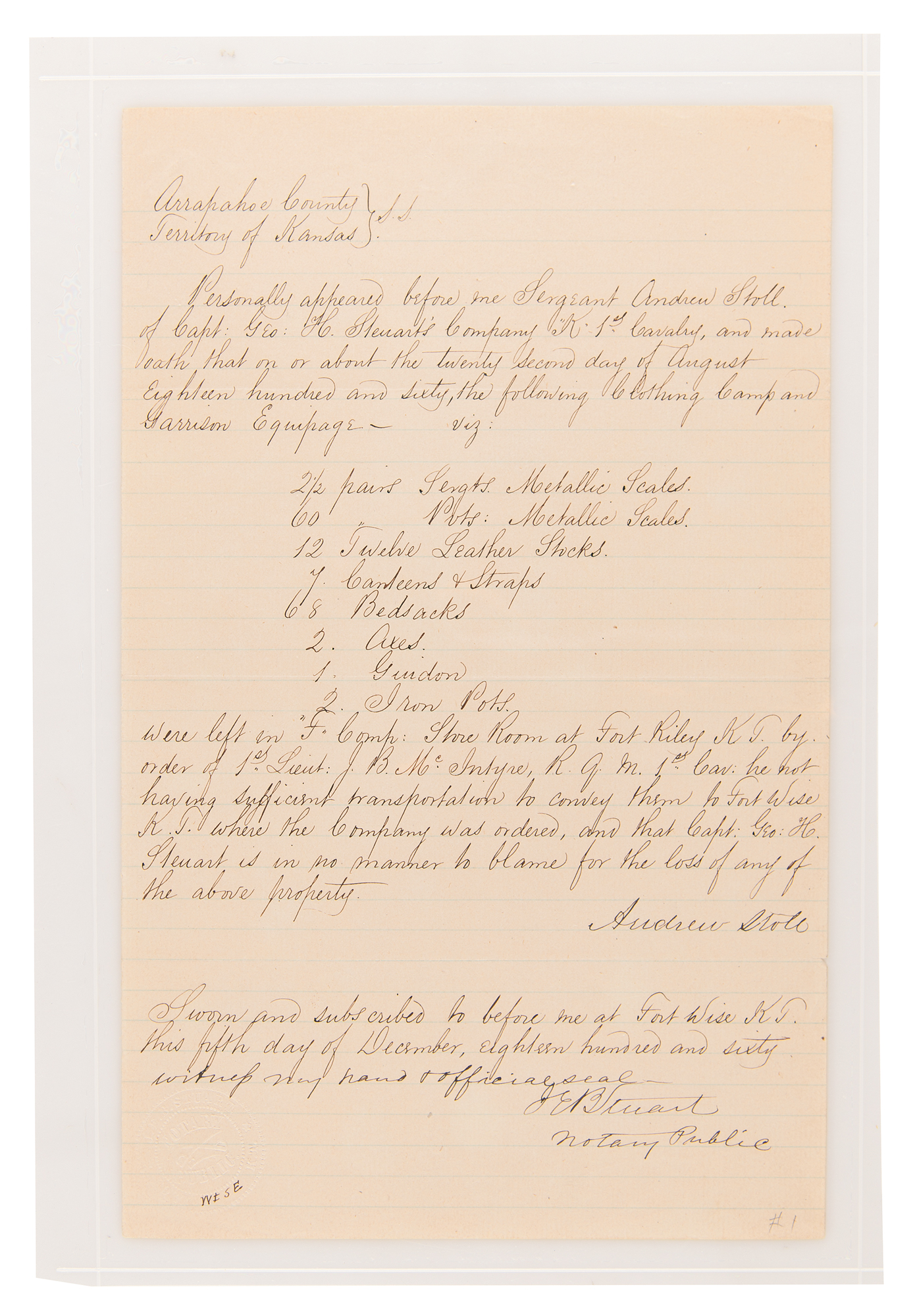 J. E. B. Stuart Document Signed | RR Auction