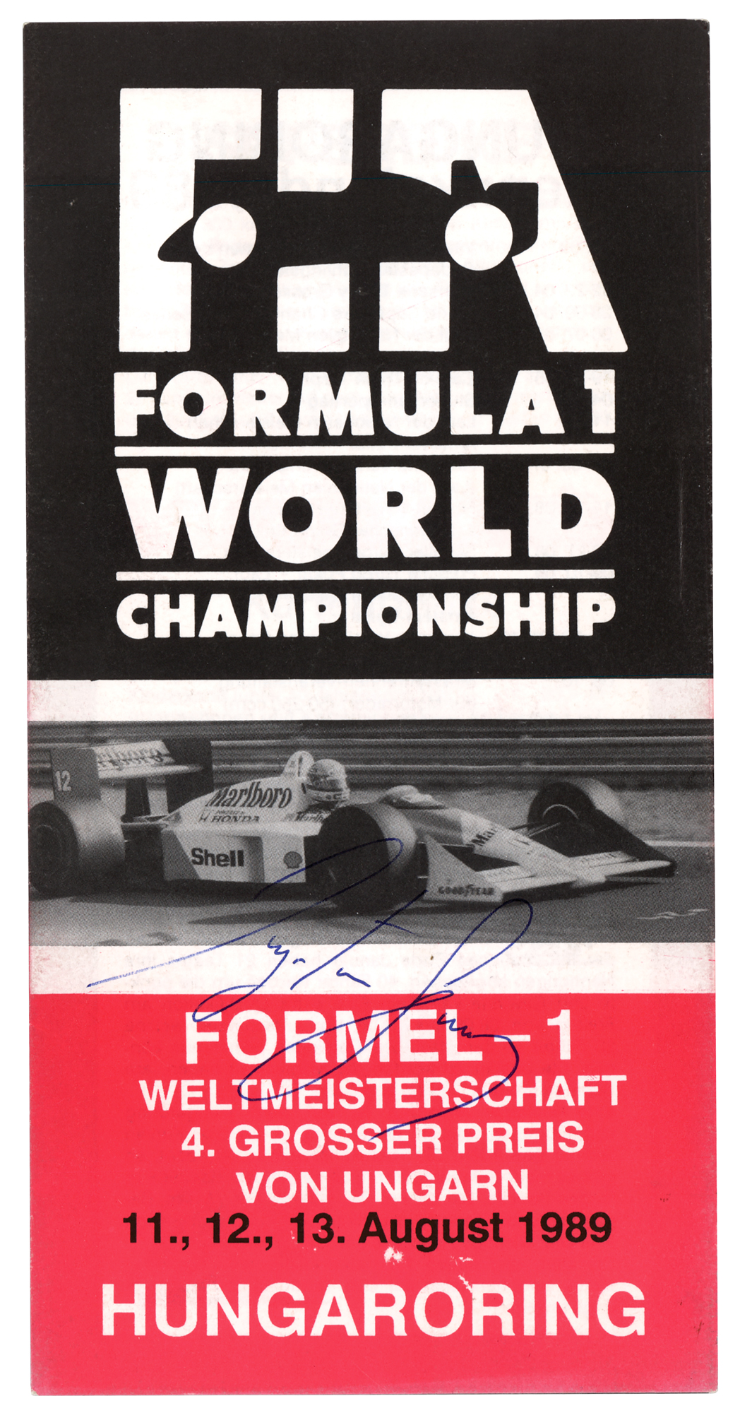Ayrton Senna Signed Formula One 1989 Hungary Grand Prix Pamphlet | RR