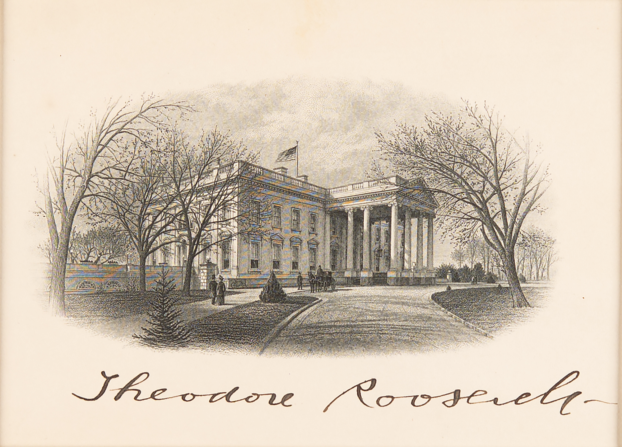 Theodore Roosevelt Signed White House Engraving | RR Auction