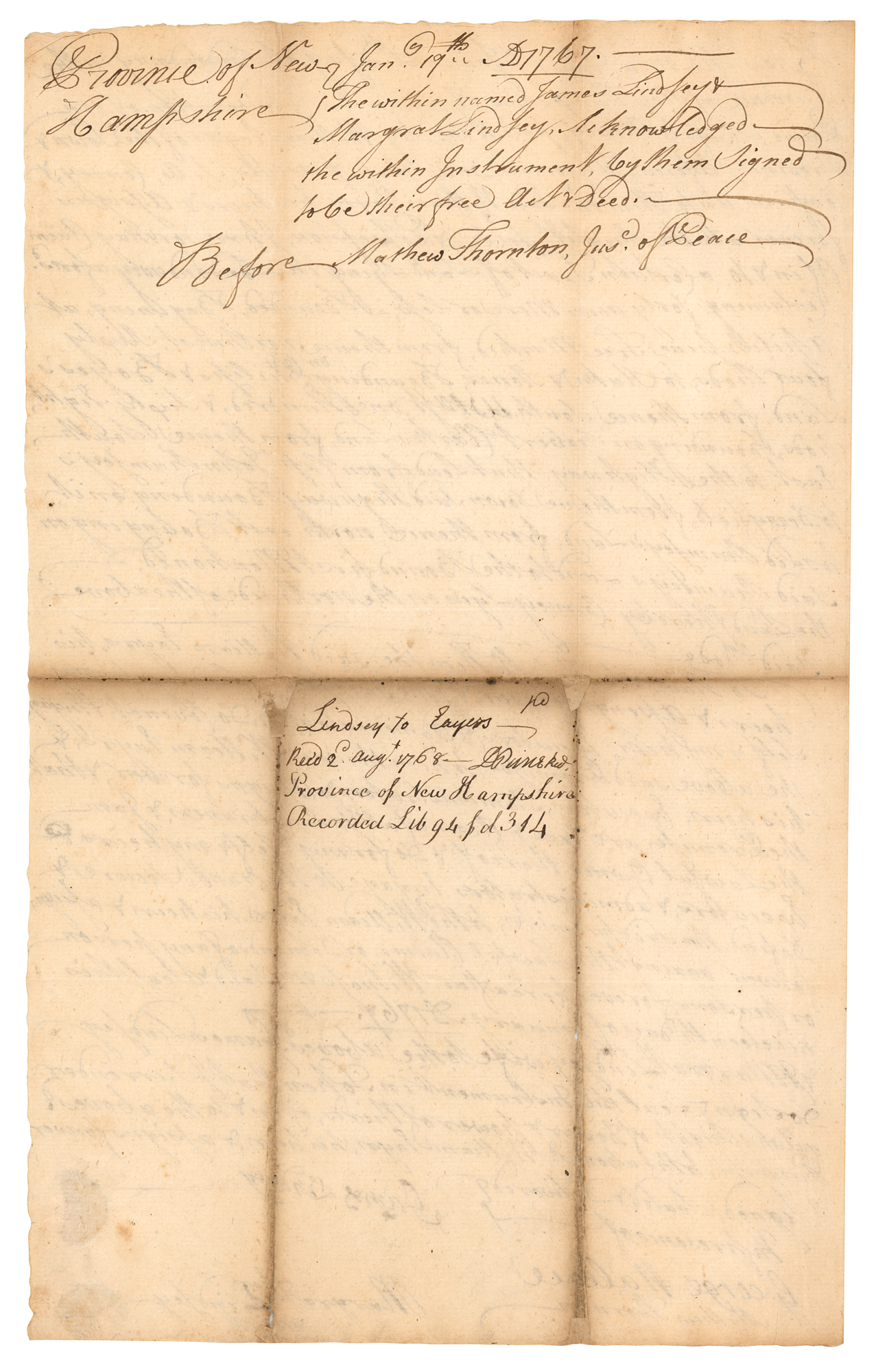 Matthew Thornton Autograph Document Signed Twice | RR Auction