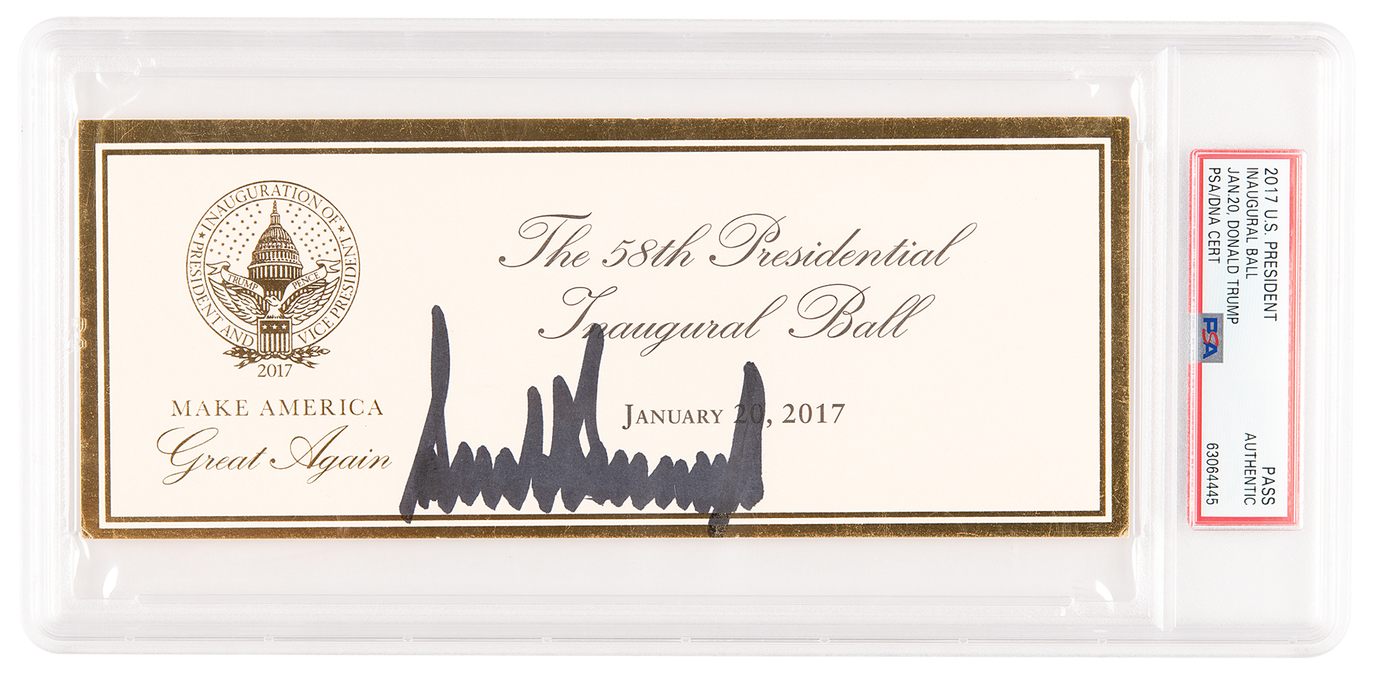 Donald Trump Signed Inaugural Ball Ticket | RR Auction