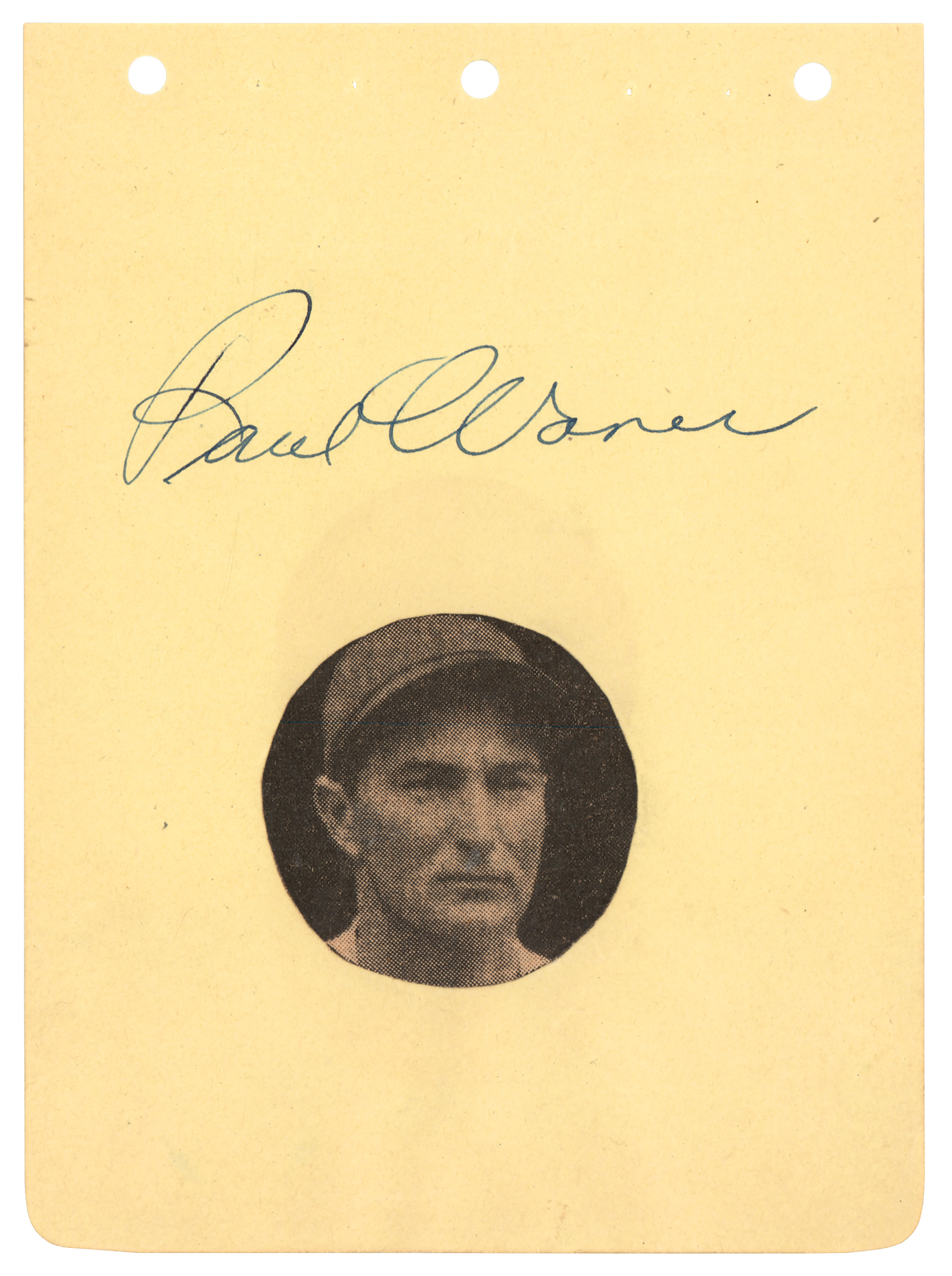 Paul Waner Signature | RR Auction