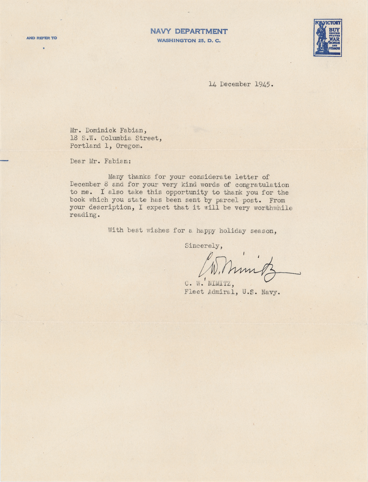 Chester Nimitz Typed Letter Signed | RR Auction