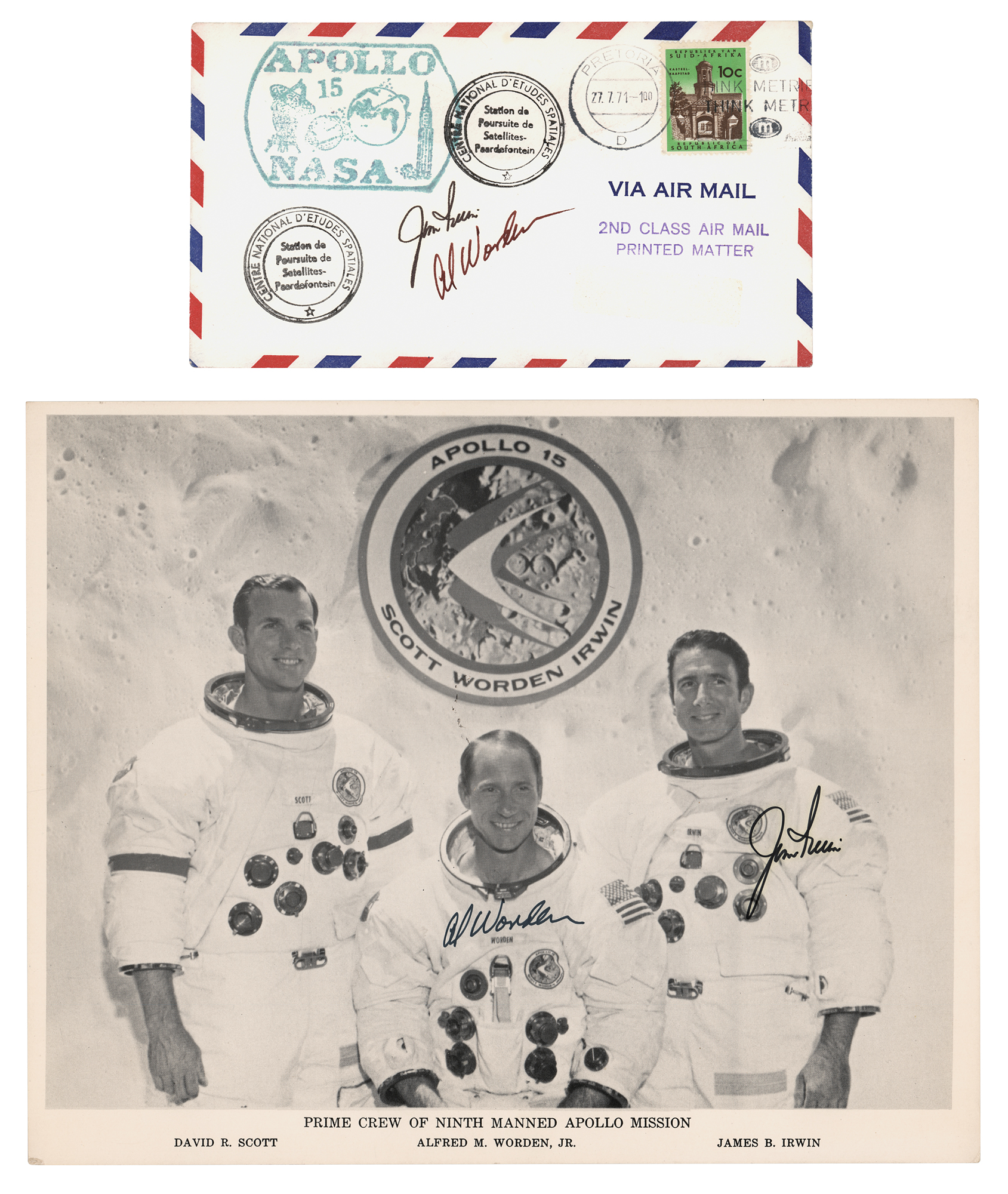 Apollo 15: Jim Irwin and Al Worden (2) Signed Items | RR Auction