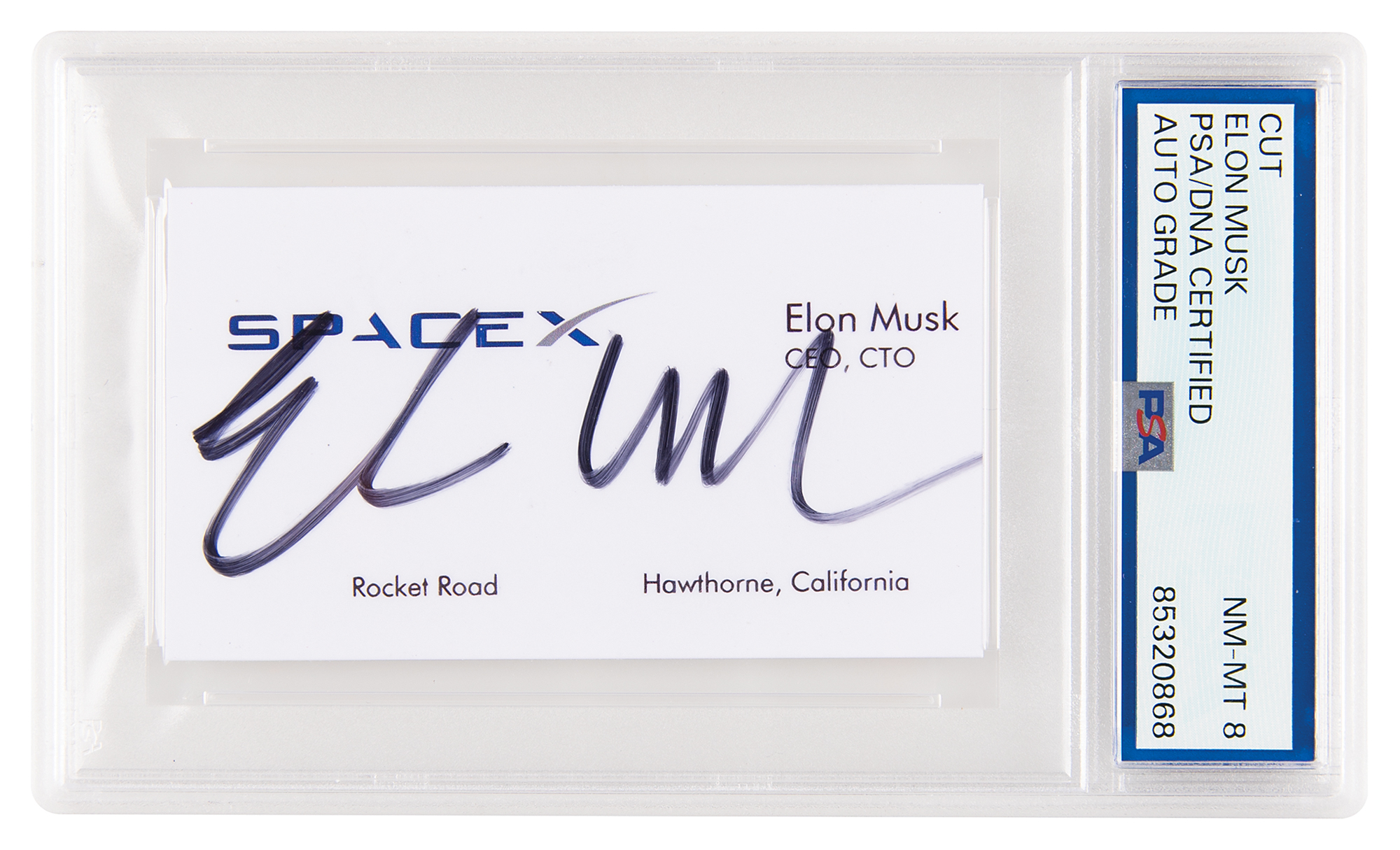 Elon Musk Signature - PSA NM-MT 8 | RR Auction