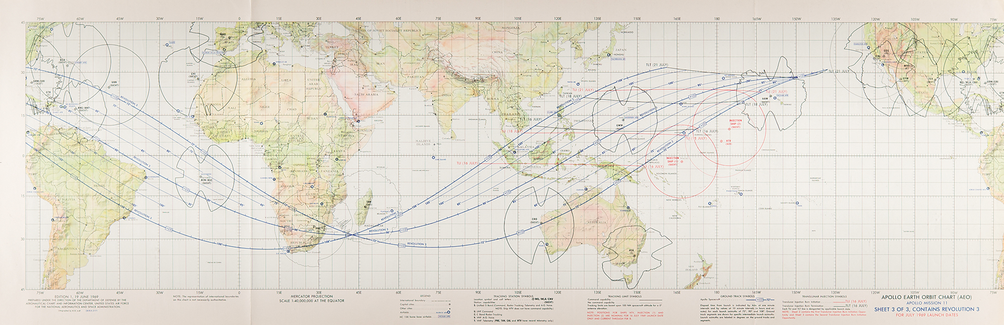 Apollo 11 Earth Orbit Chart | RR Auction