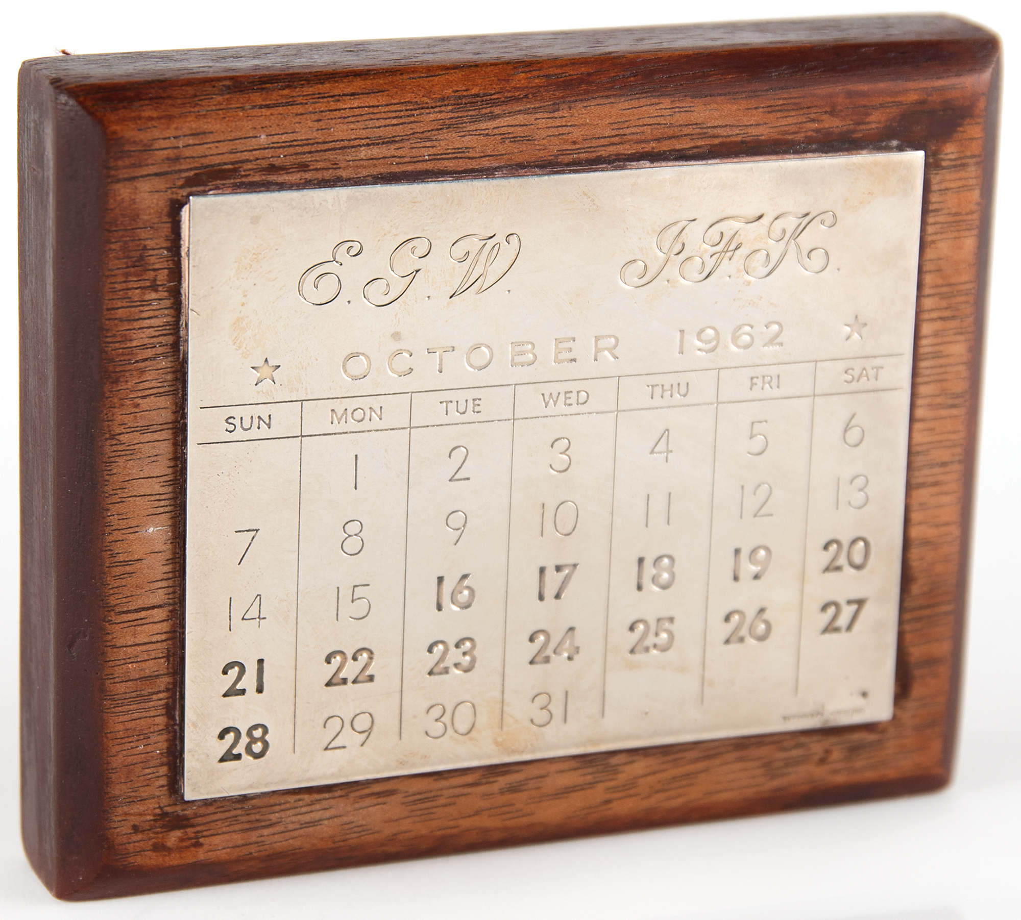 John F. Kennedy: Cuban Missile Crisis Sterling Silver Calendar Gift by