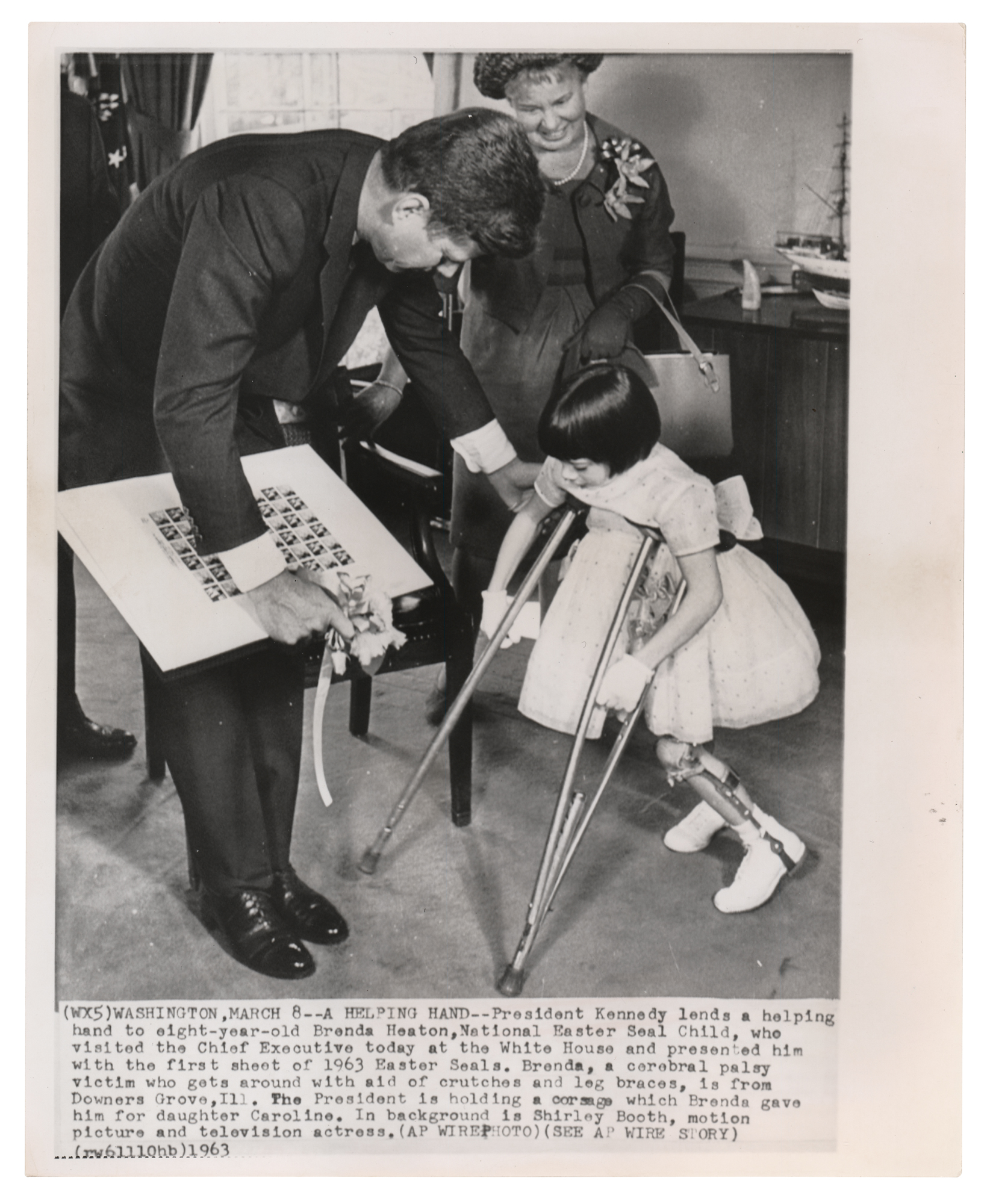 John F. Kennedy 1963 Easter Seals Original Wirephoto | RR Auction