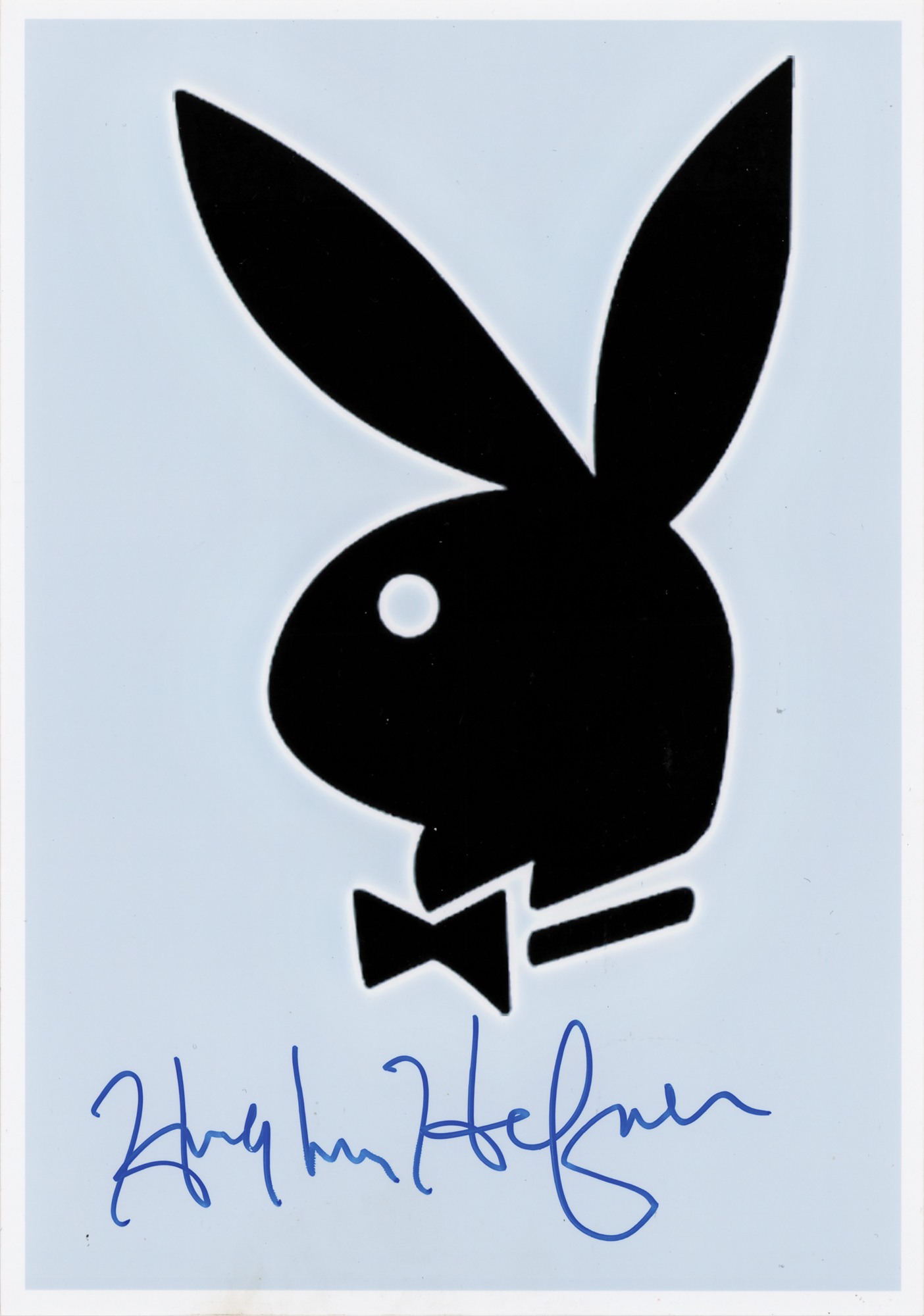 Hugh Hefner Signed 'Playboy Bunny Logo' Photograph | RR