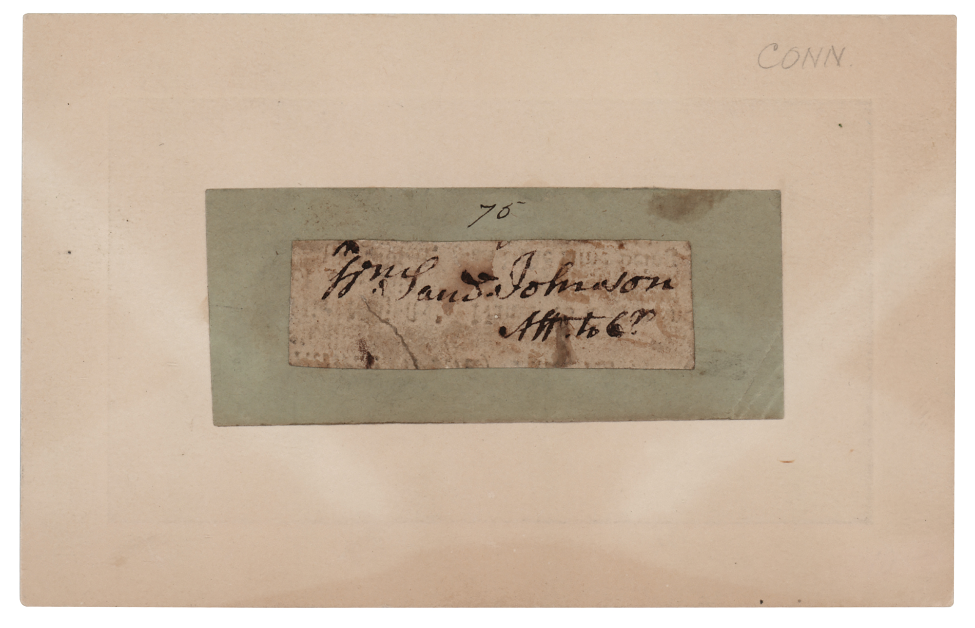 William Samuel Johnson Signature | RR Auction