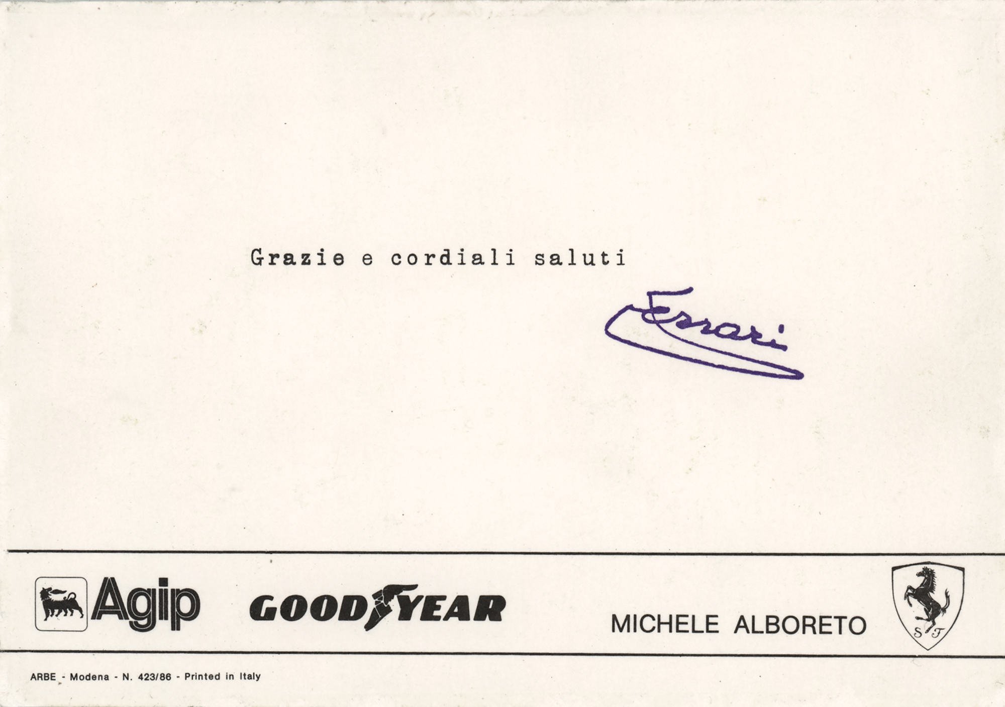 Enzo Ferrari Signature | RR Auction