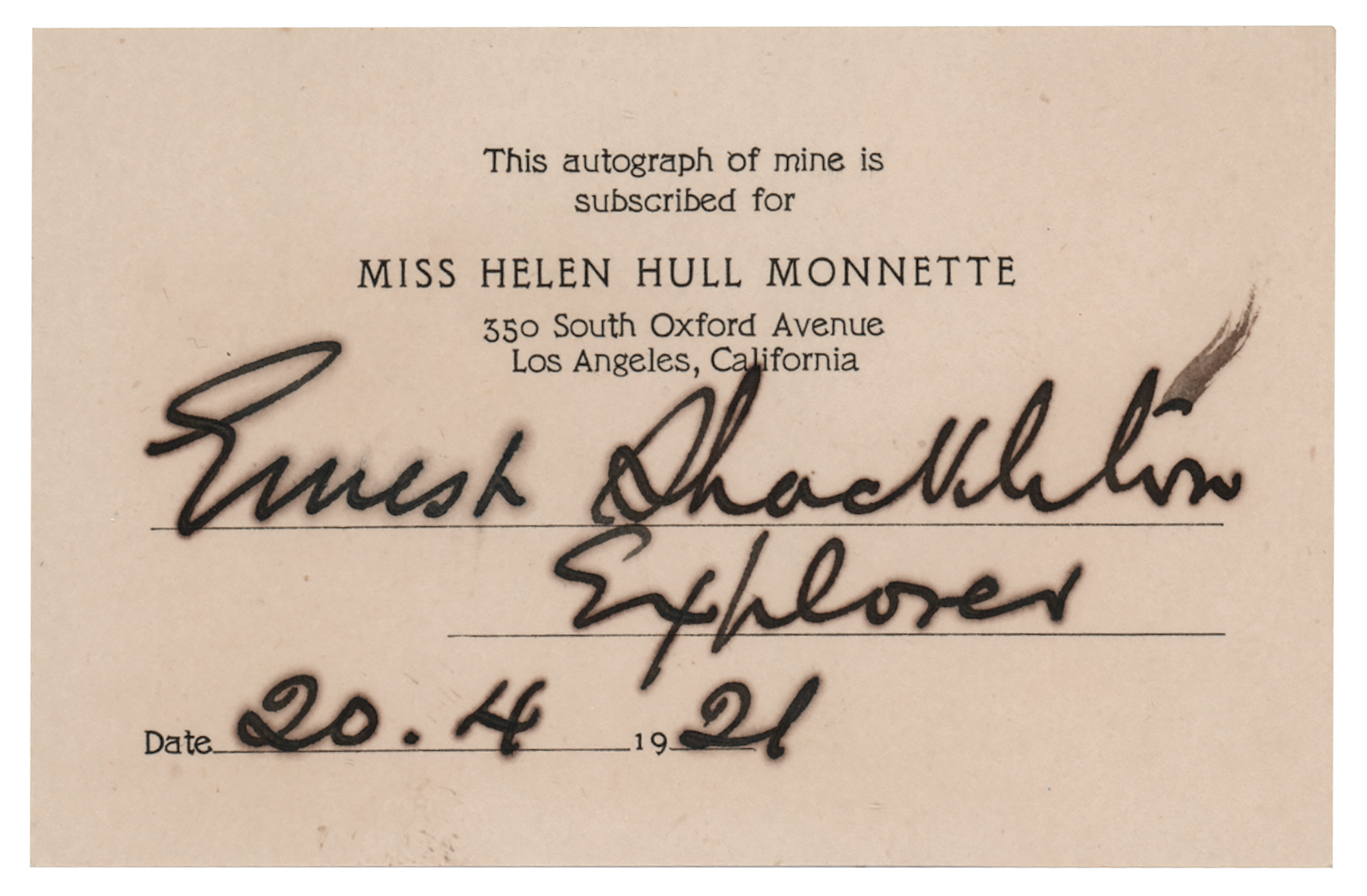 Ernest Shackleton Signature | RR Auction