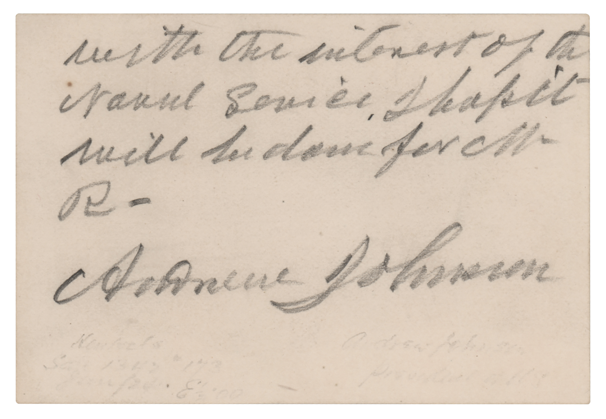Andrew Johnson Autograph Note Signed on Changes in the United States