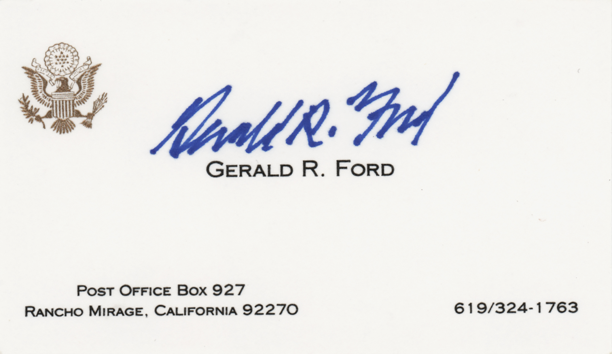 Gerald Ford Signed Business Card | RR Auction