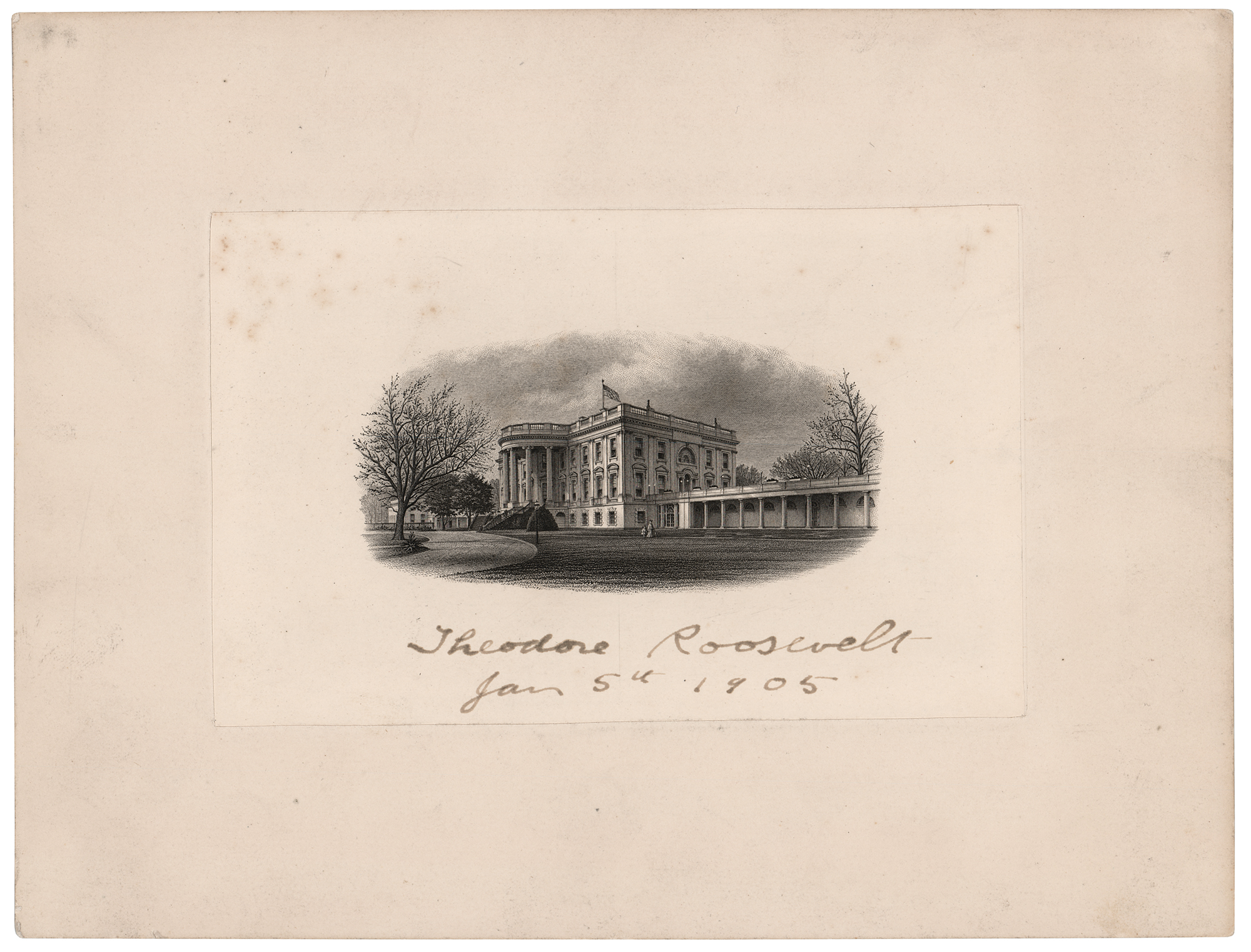 Theodore Roosevelt Signed Engraving as President | RR Auction