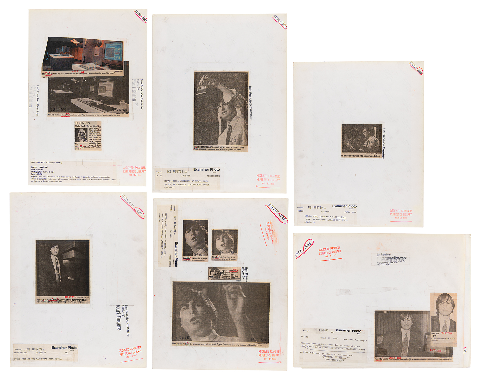 Steve Jobs (6) Original San Francisco Examiner Press Photographs