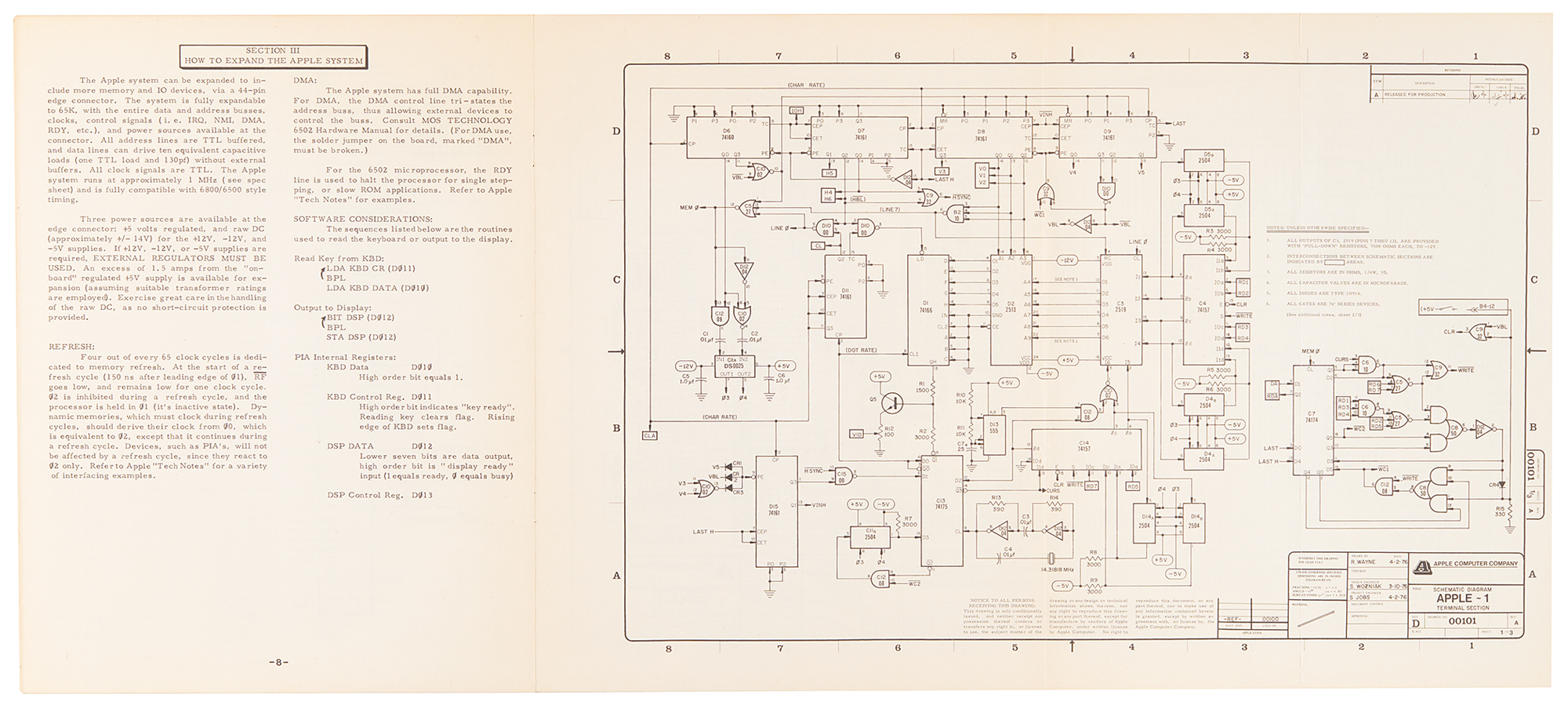 Apple-1 Computer Operation Manual - From the Collection of Clement Mok