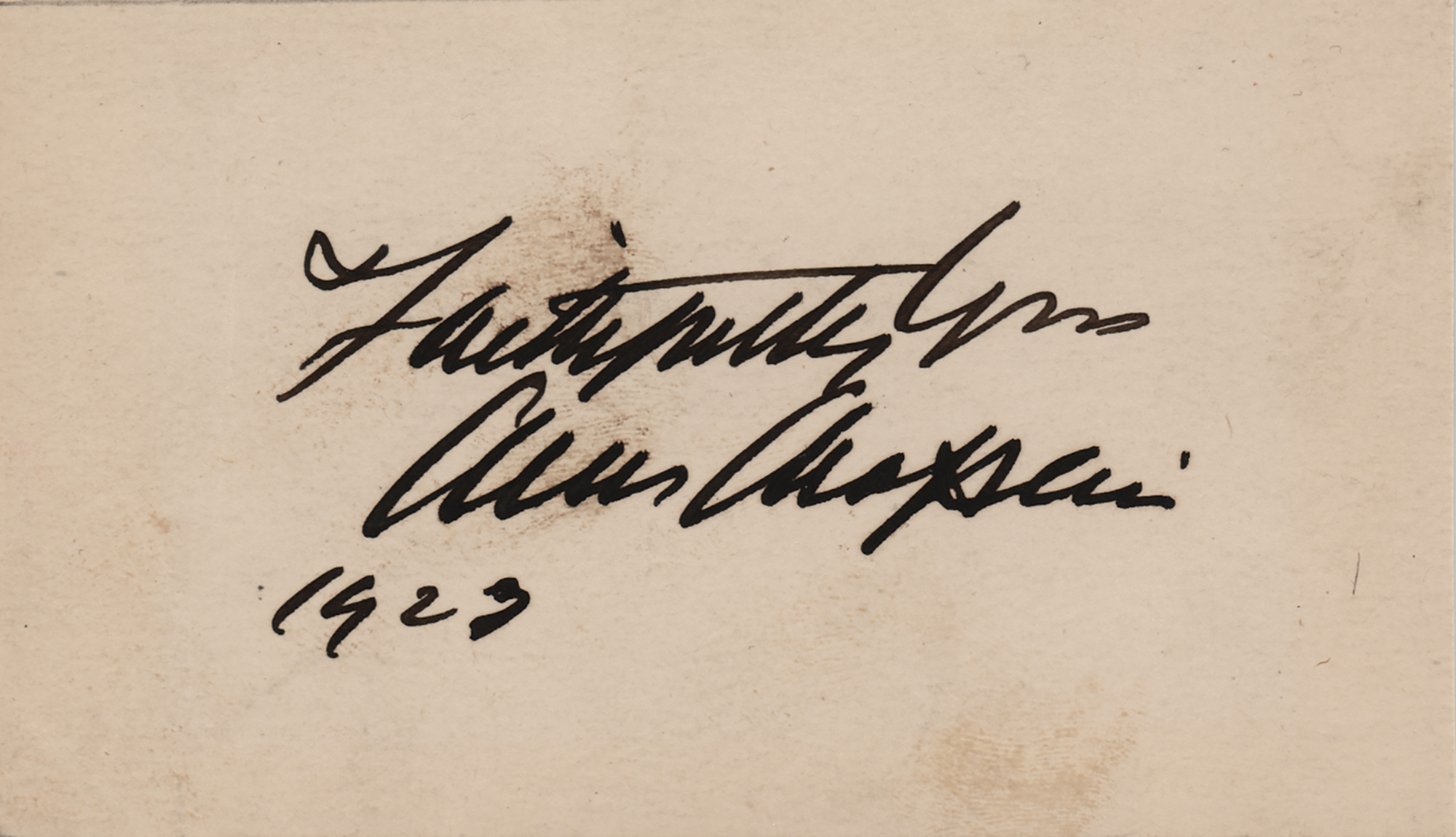 Charlie Chaplin Early Signature (1923) | RR Auction