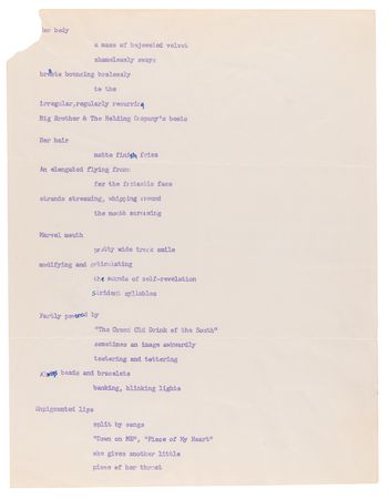 Janis Joplin Signed Mimeographed Poem - Published in Rolling Stone