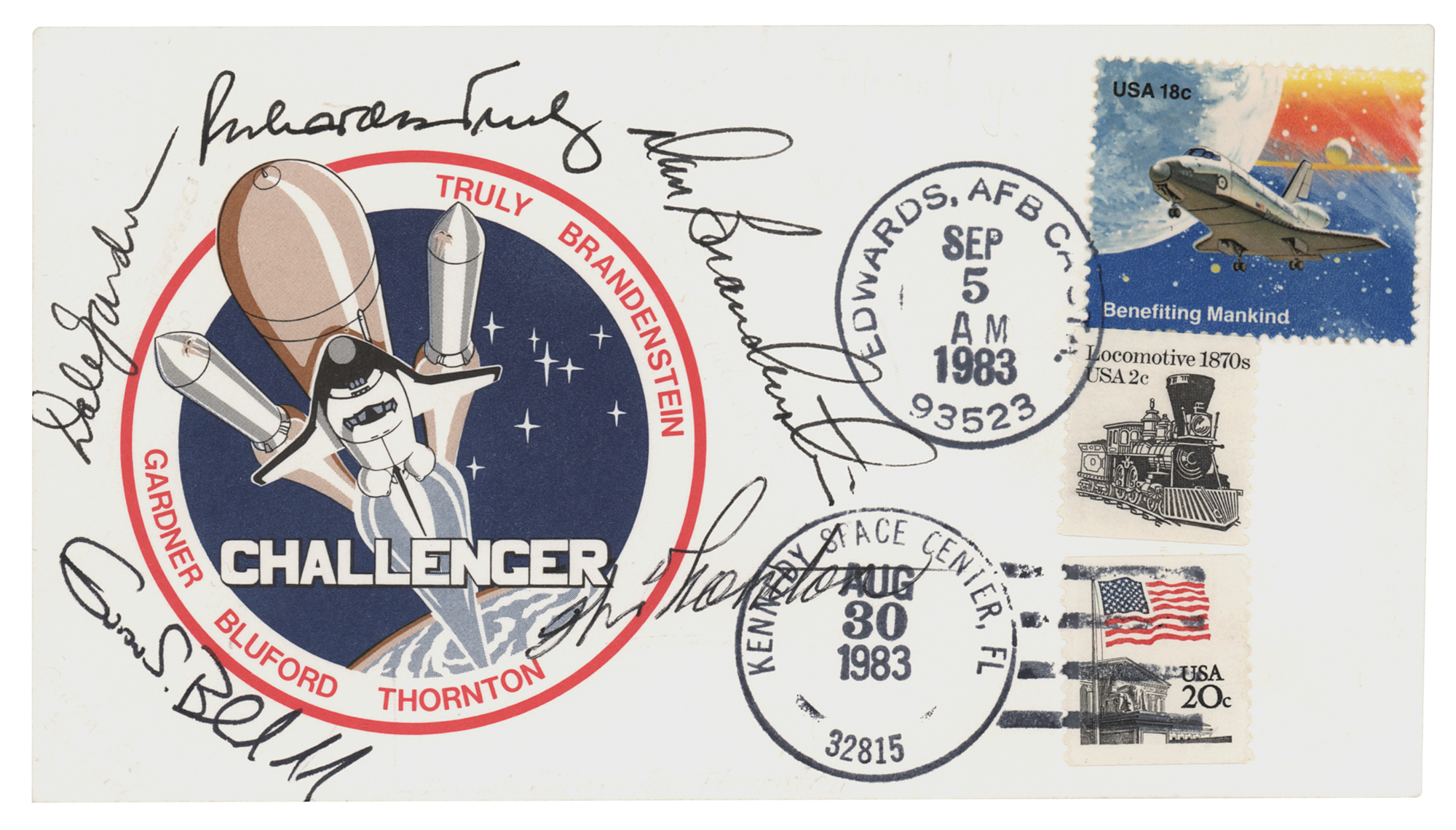 STS-8 Crew-Signed Launch/Landing Cover | RR Auction