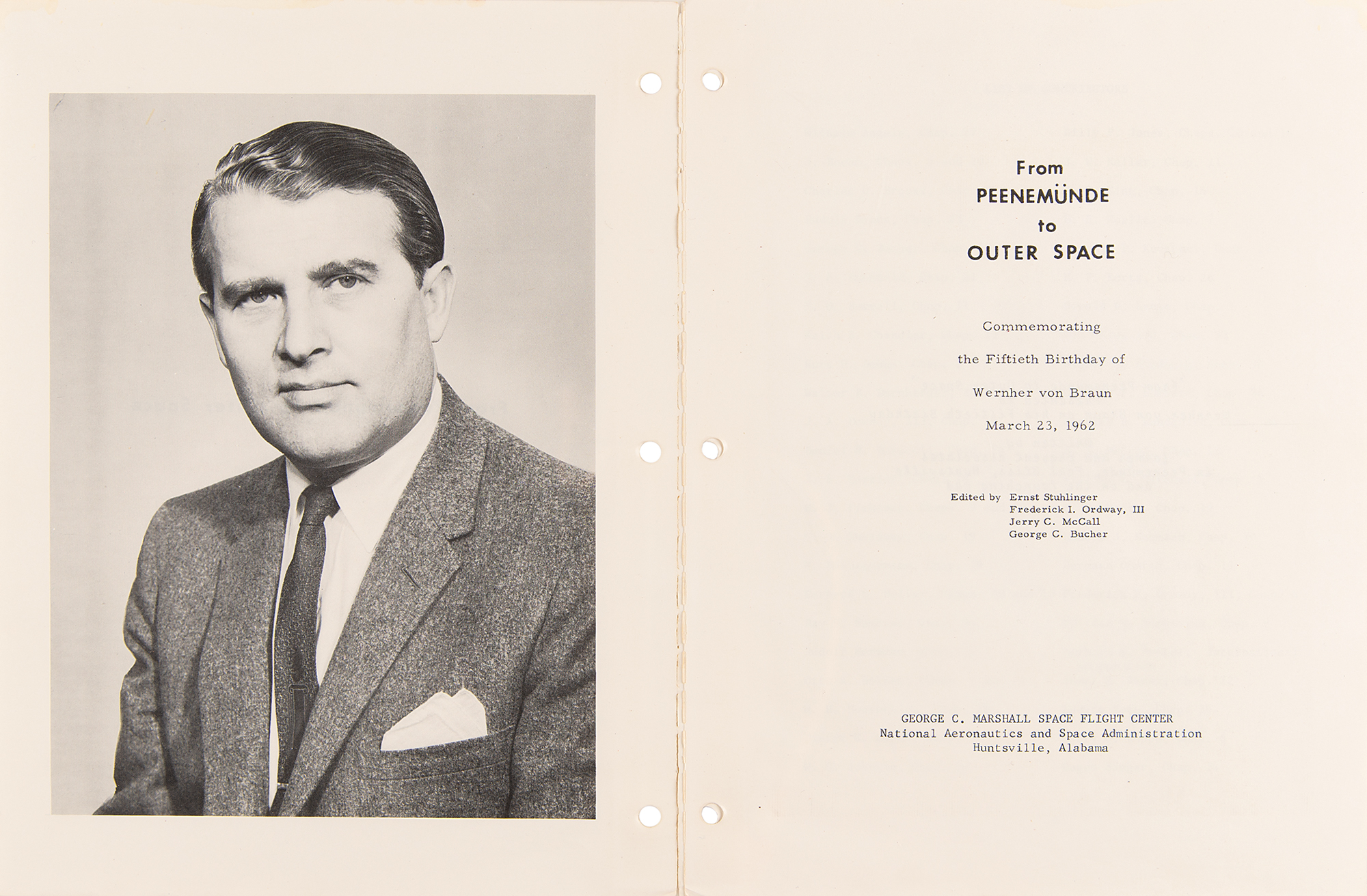 Wernher von Braun Rare 50th Birthday Book - From Peenemunde to Outer