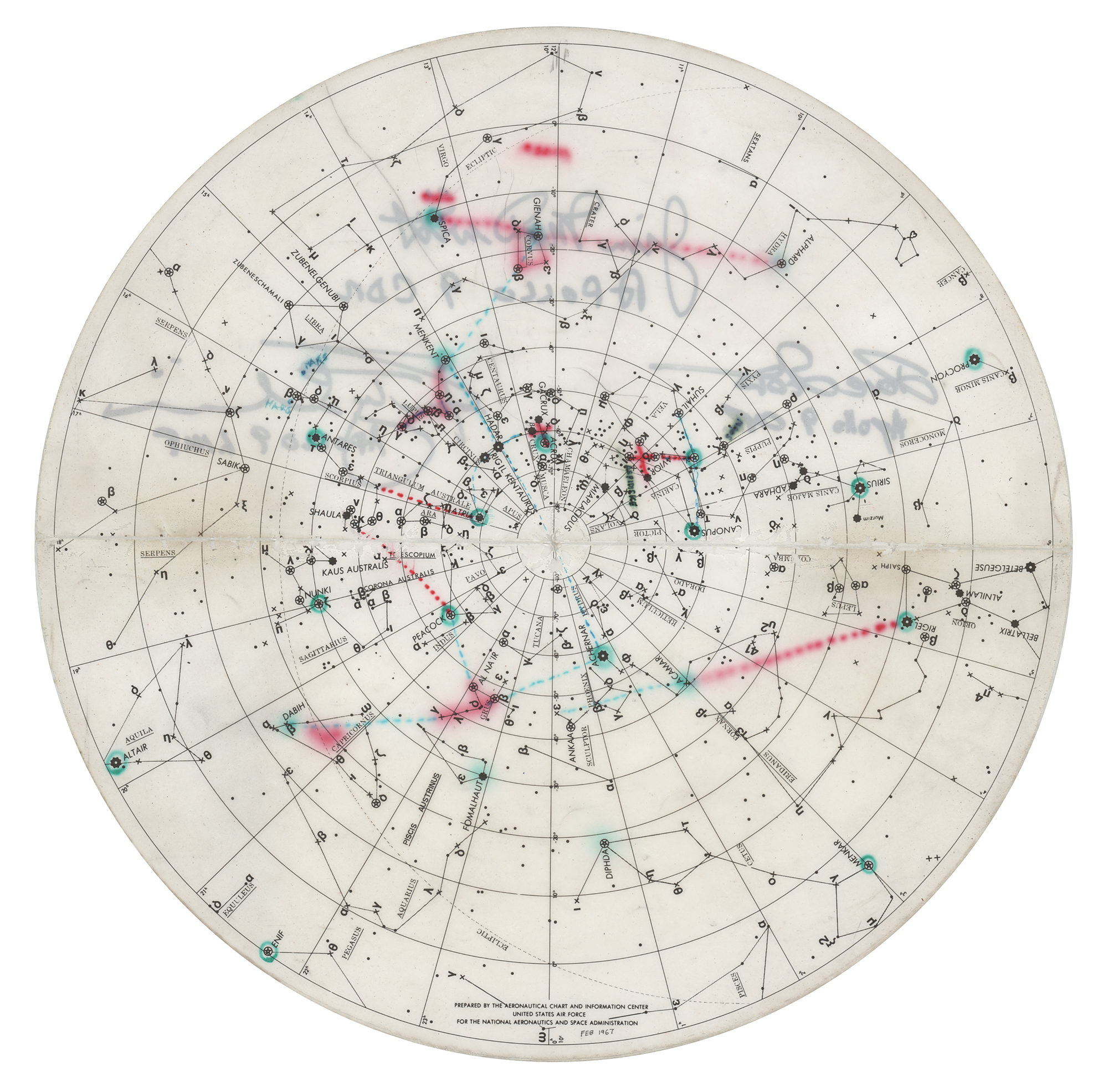 Apollo 9 Crew-Signed Training-Used Star Chart | RR Auction