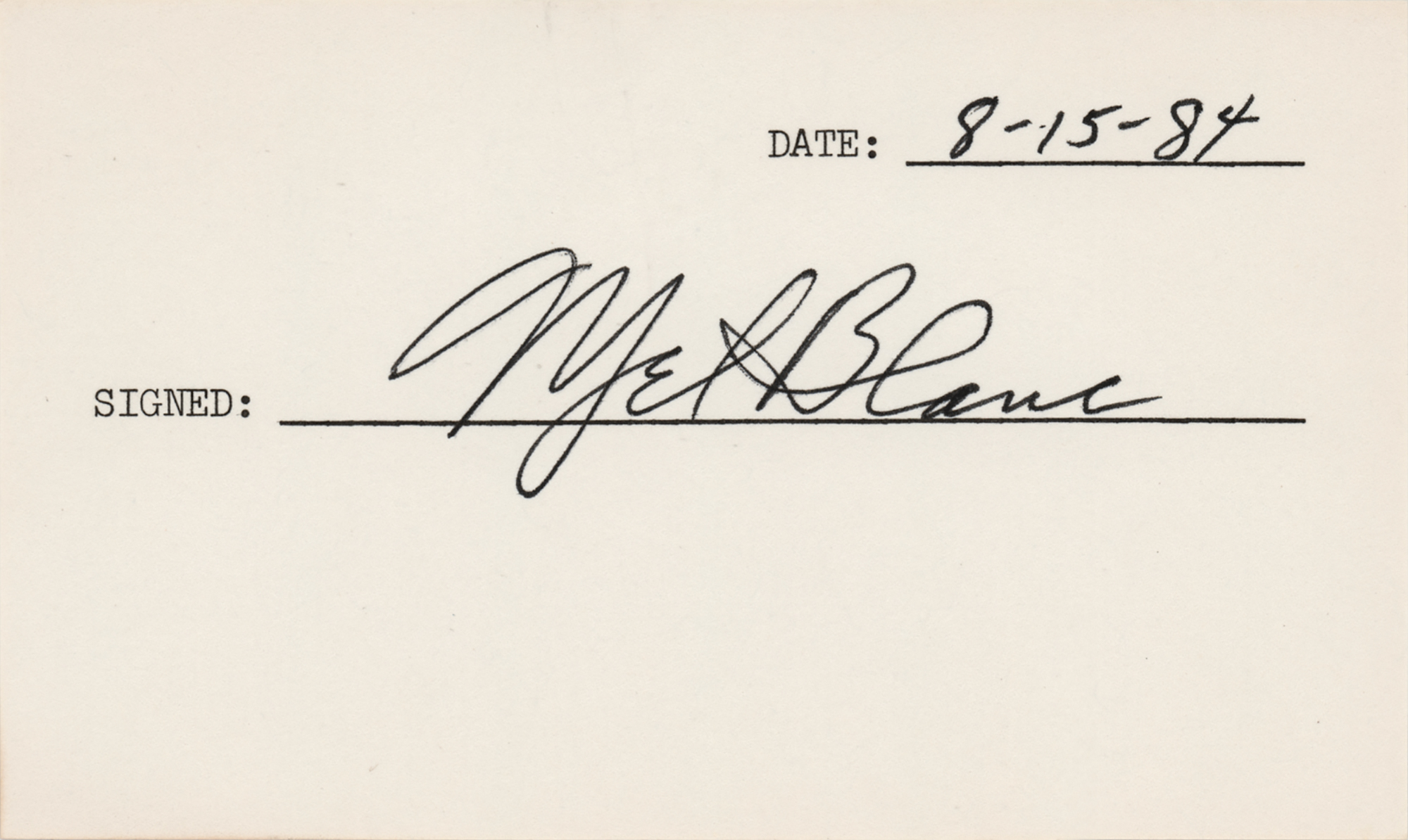 Mel Blanc Signature | RR Auction