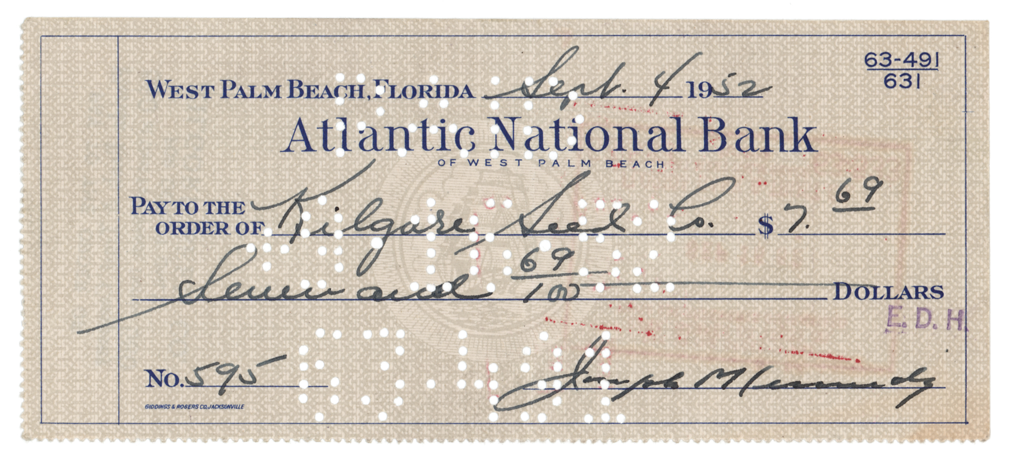 Joseph P. Kennedy Signed Check | RR Auction