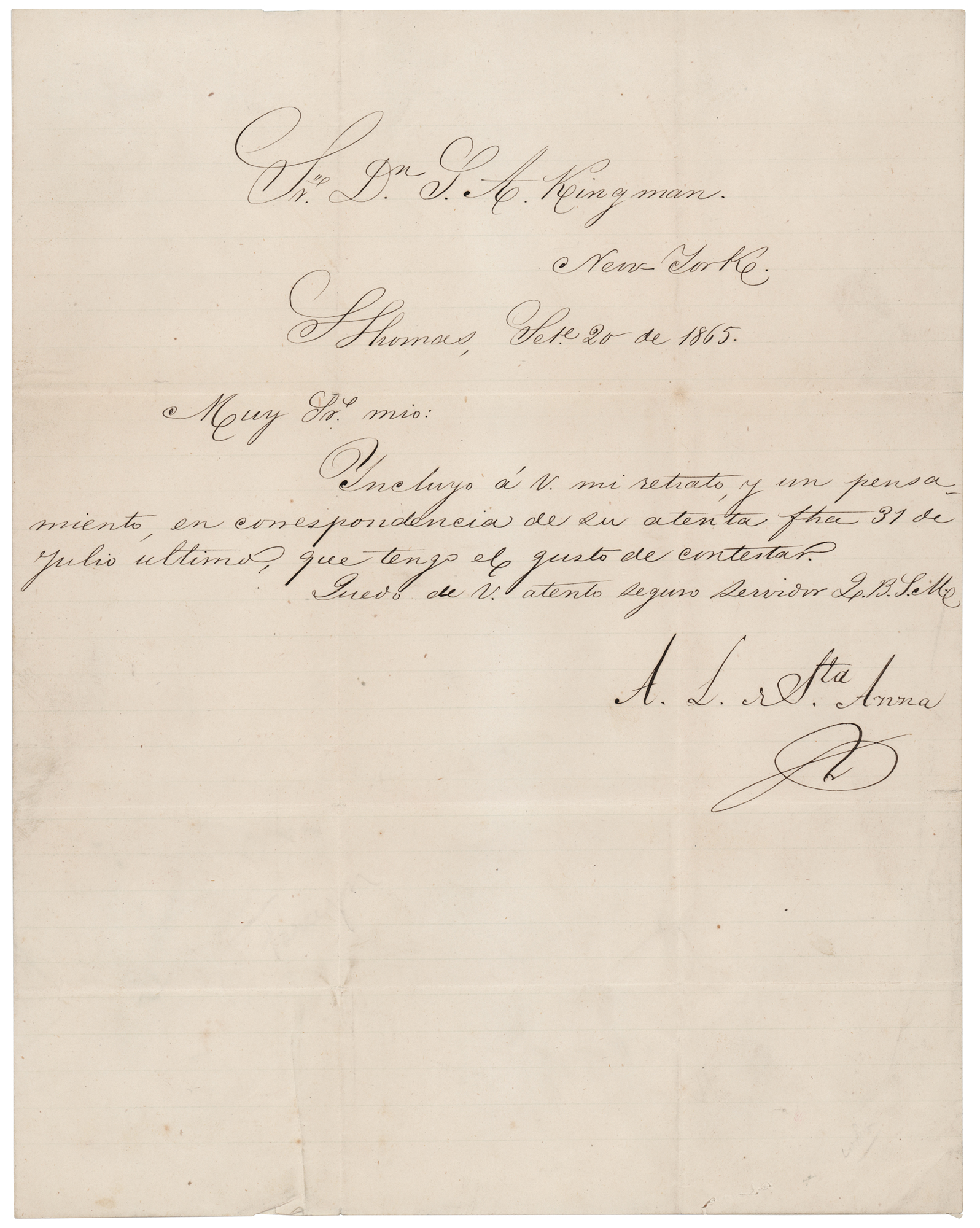 Antonio Lopez de Santa Anna Letter Signed | RR Auction