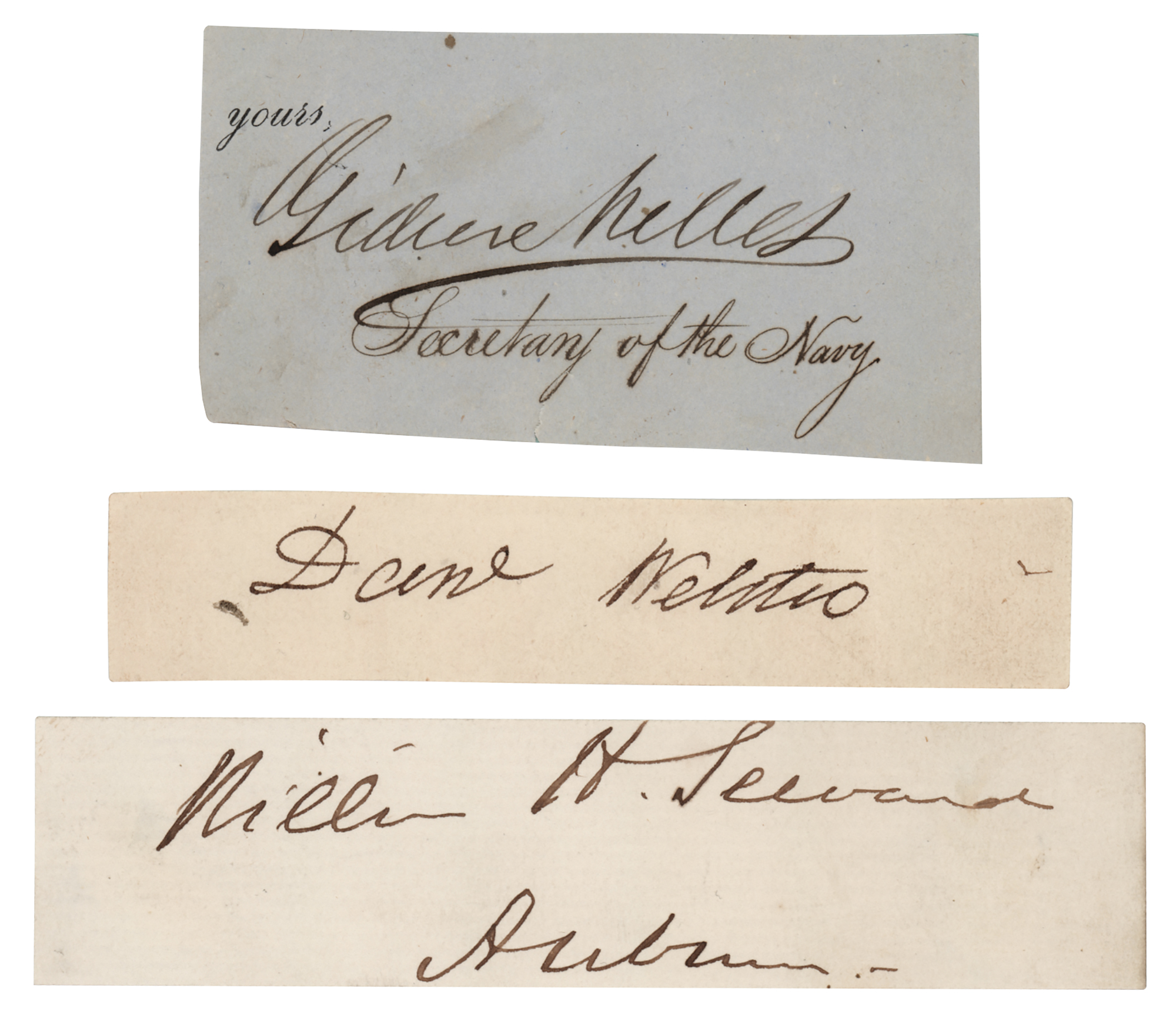 American Politicians (3) Signatures: Seward, Webster, and Welles | RR