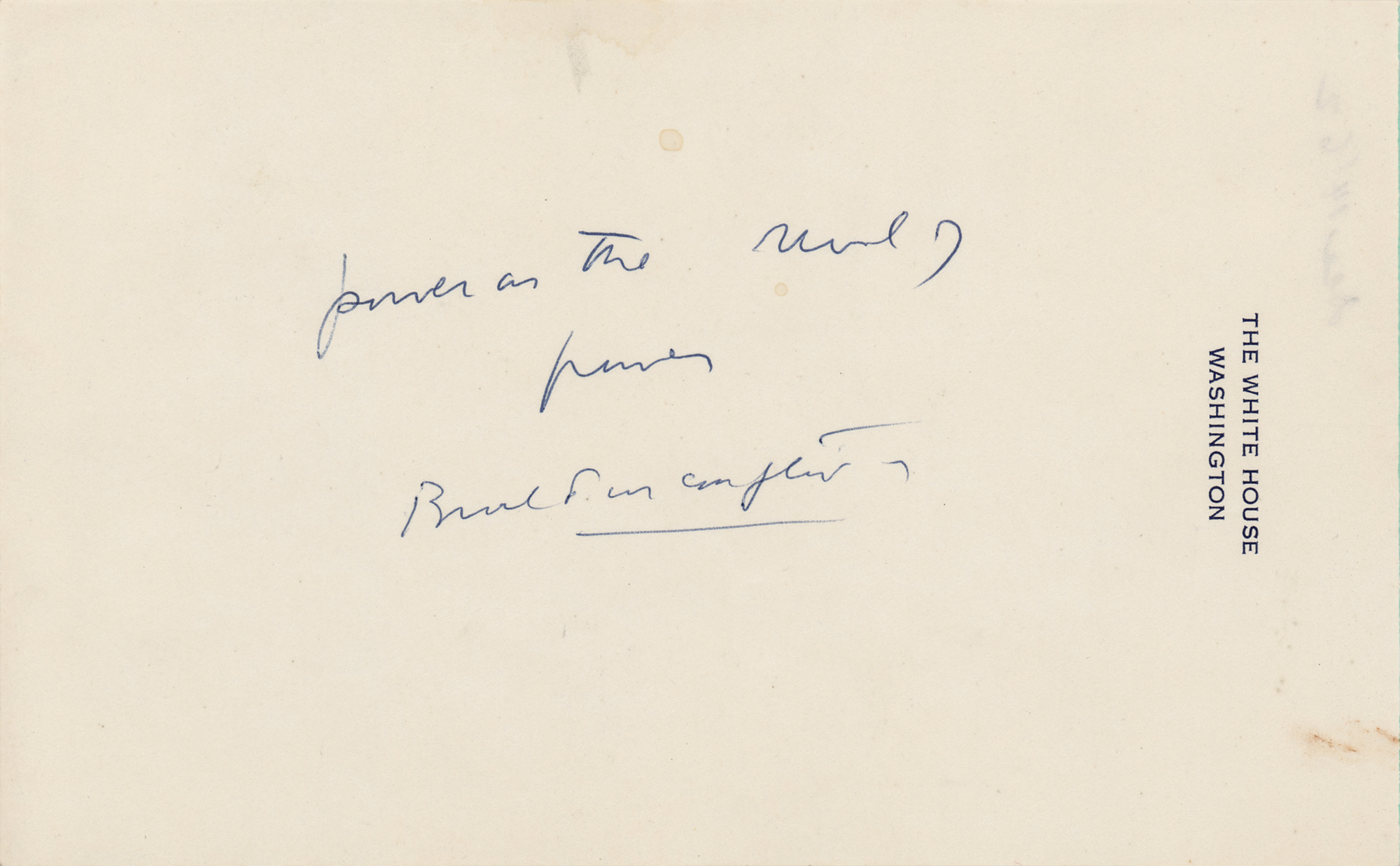 John F. Kennedy Handwritten Notes as President: "Power as the