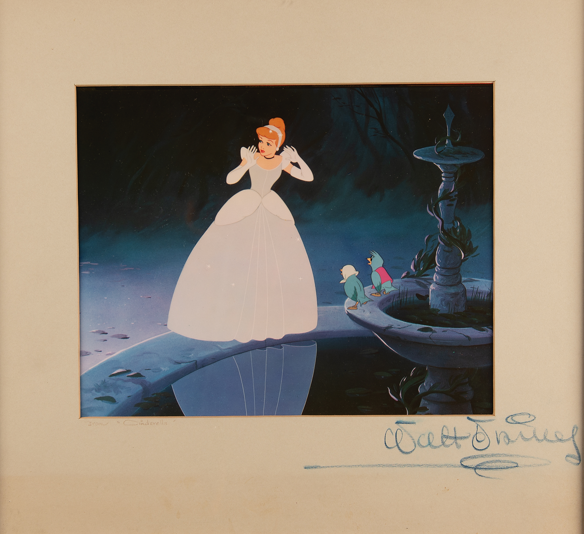 Walt Disney Signed 'Cinderella' Presentation Mat | RR Auction