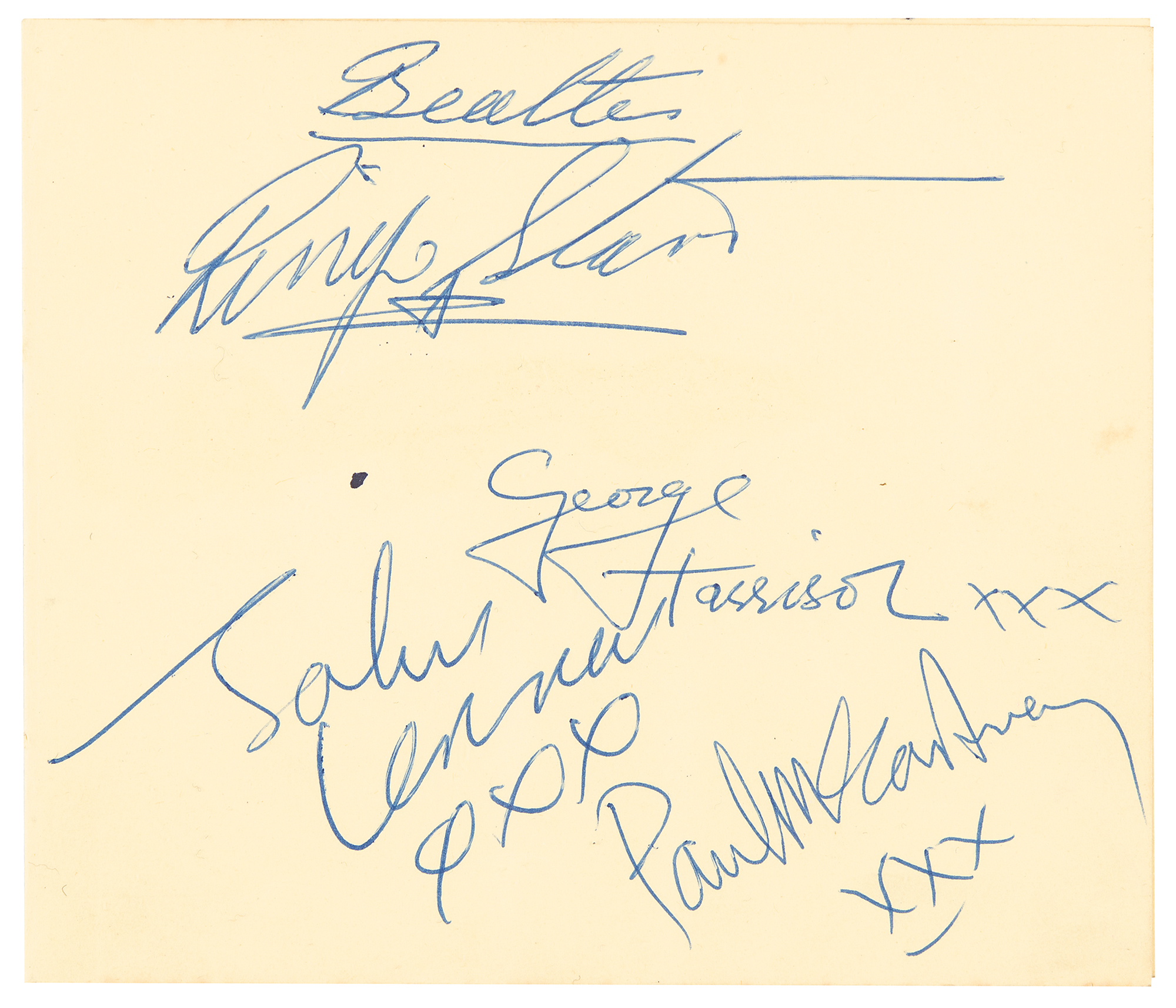 Beatles Signatures - Bold and Uninscribed (ca. 1964) | RR Auction