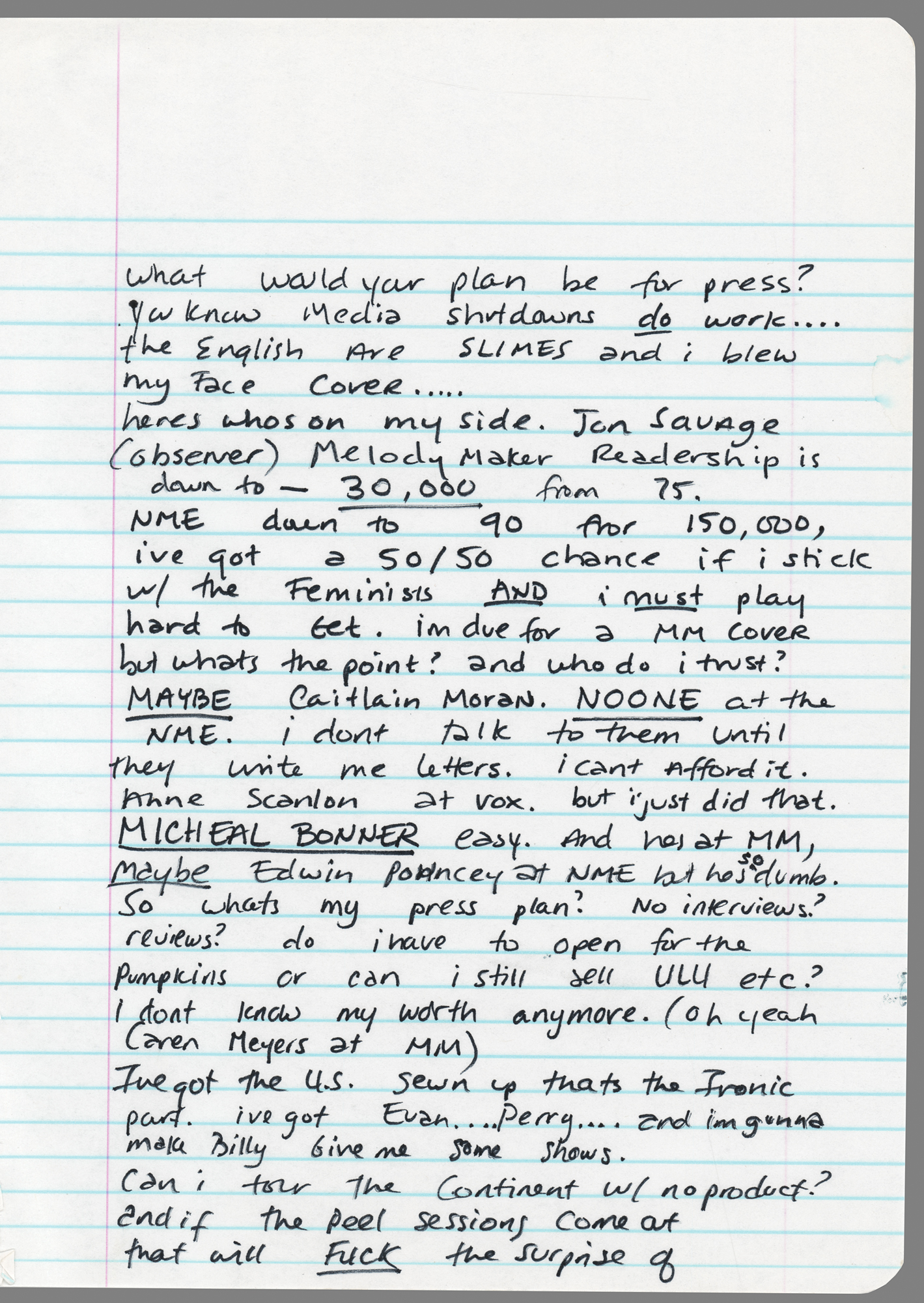 Courtney Love Autograph Letter Signed on Kurt Cobain, Nevermind,