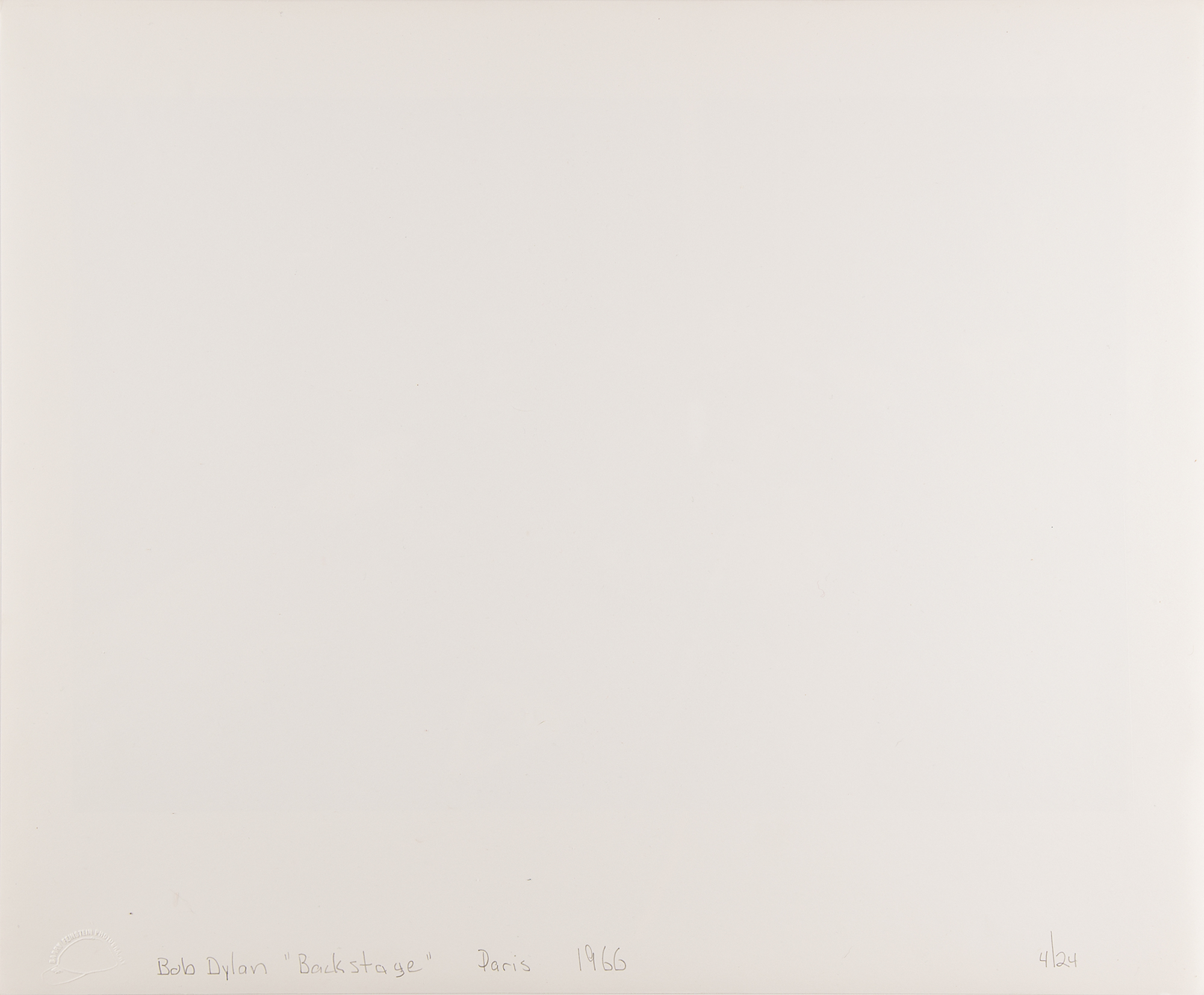 Bob Dylan Oversized Photograph by Barry Feinstein - 'Backstage, Paris,