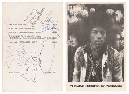 Jimi Hendrix Signed Track Records Promotional Card - "Love