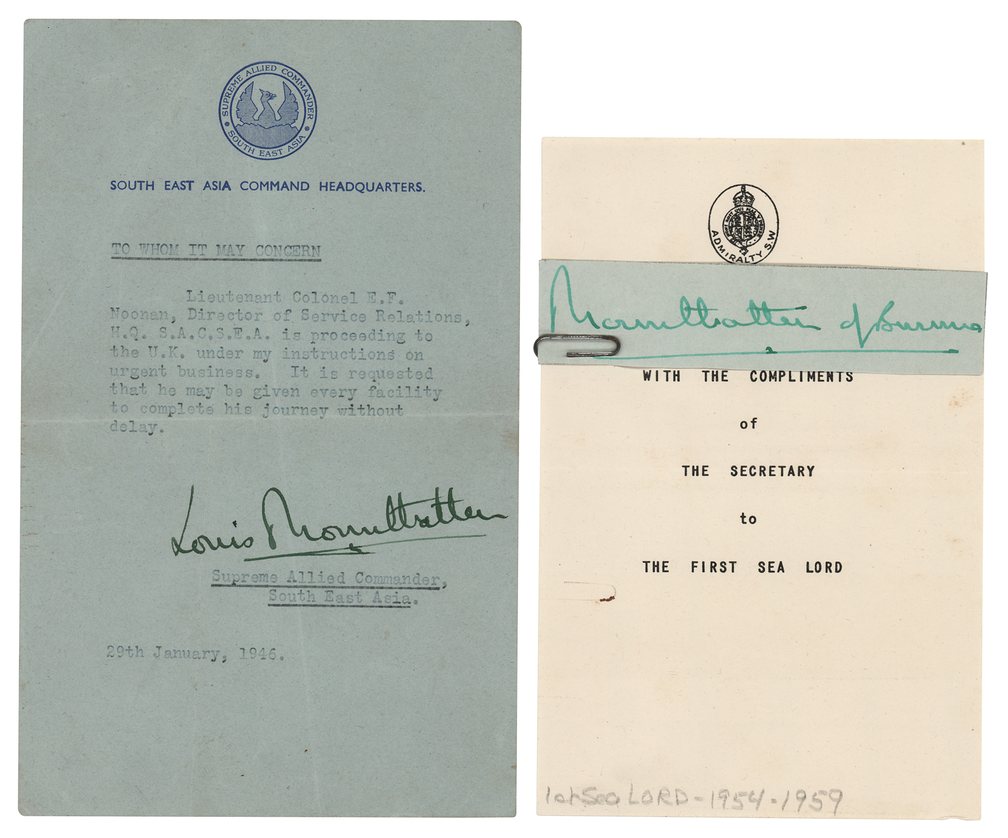 Mountbatten of Burma Typed Letter Signed and Signature | RR Auction