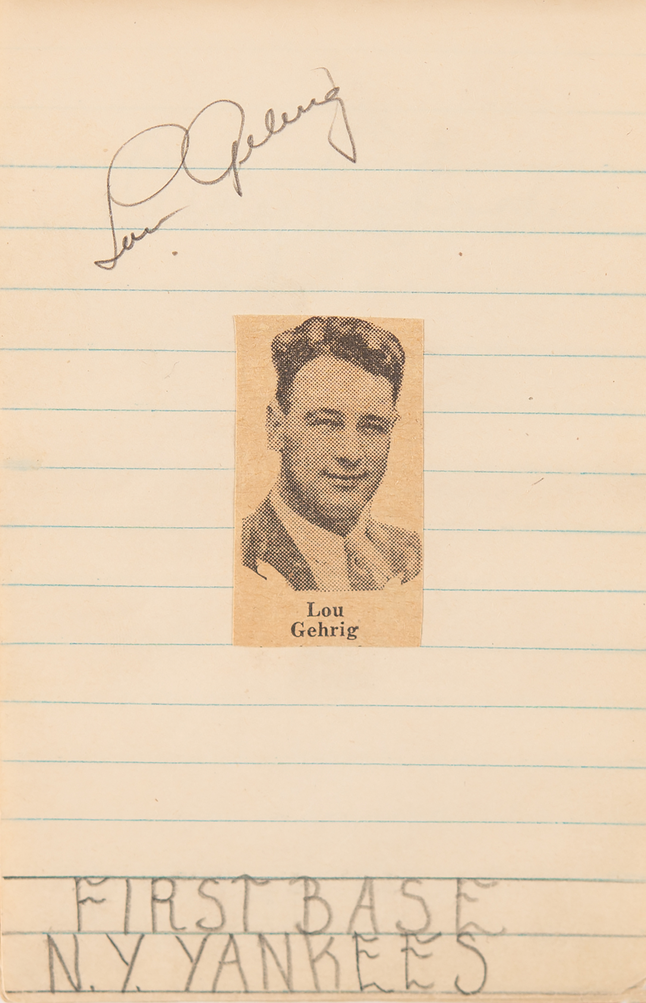 Babe Ruth, Lou Gehrig, and 1931 NY Yankees Signatures in Autograph