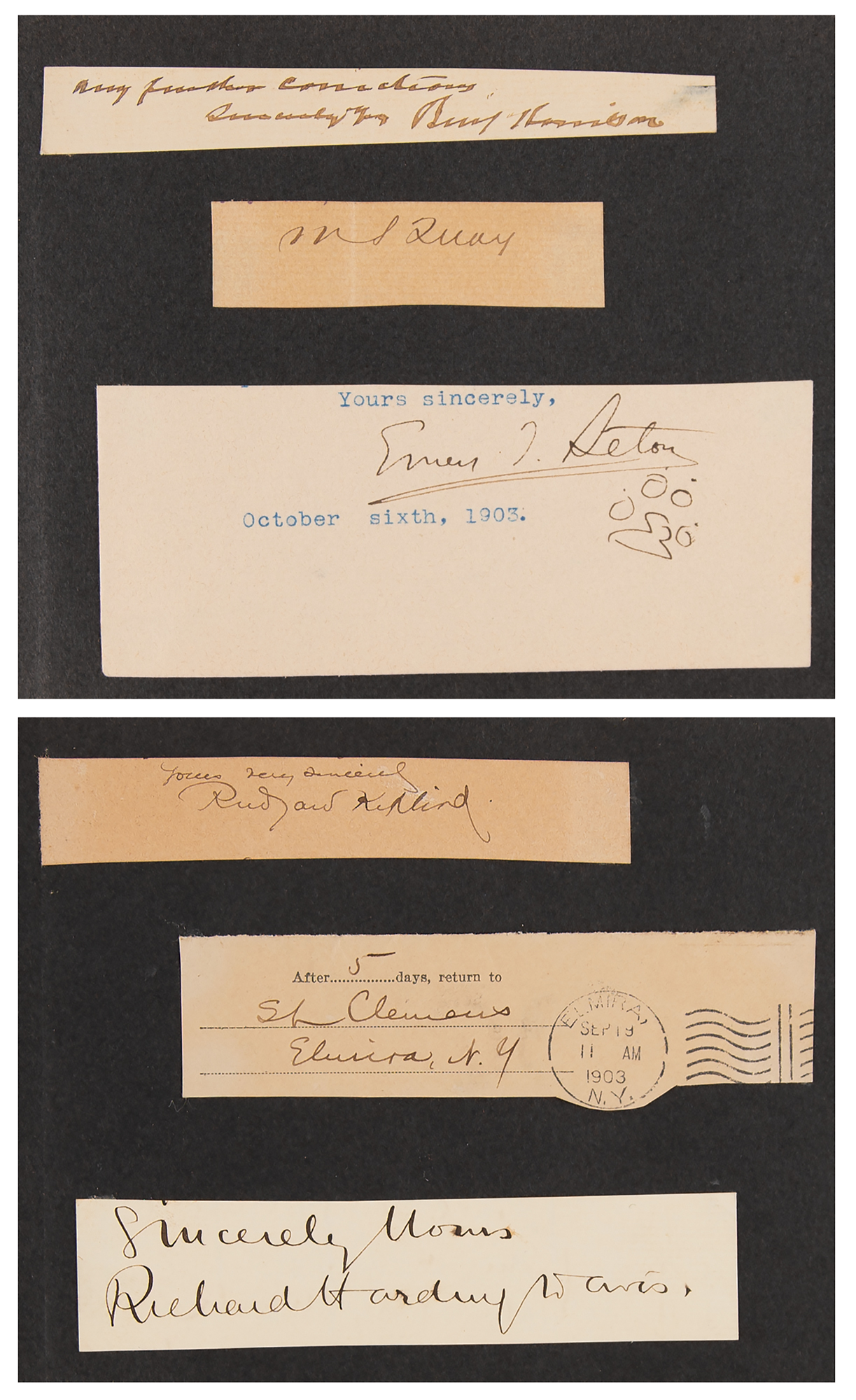 19th Century Notables Autograph Album with Samuel L. Clemens, Rudyard