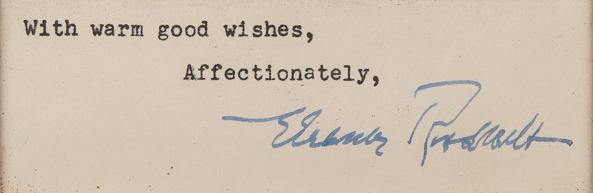 John F. Kennedy and Eleanor Roosevelt Signatures with Original