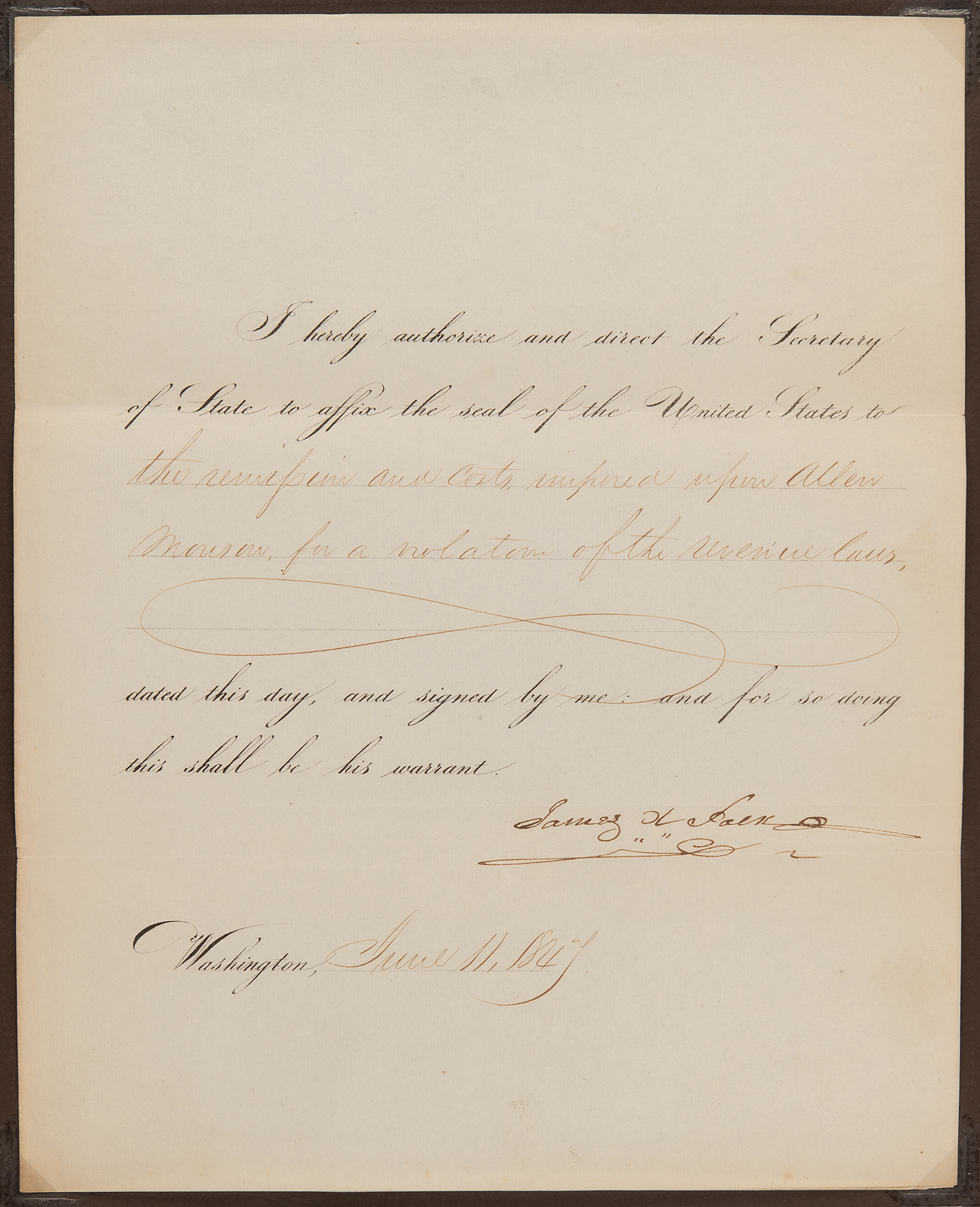 James K. Polk Document Signed as President | RR Auction