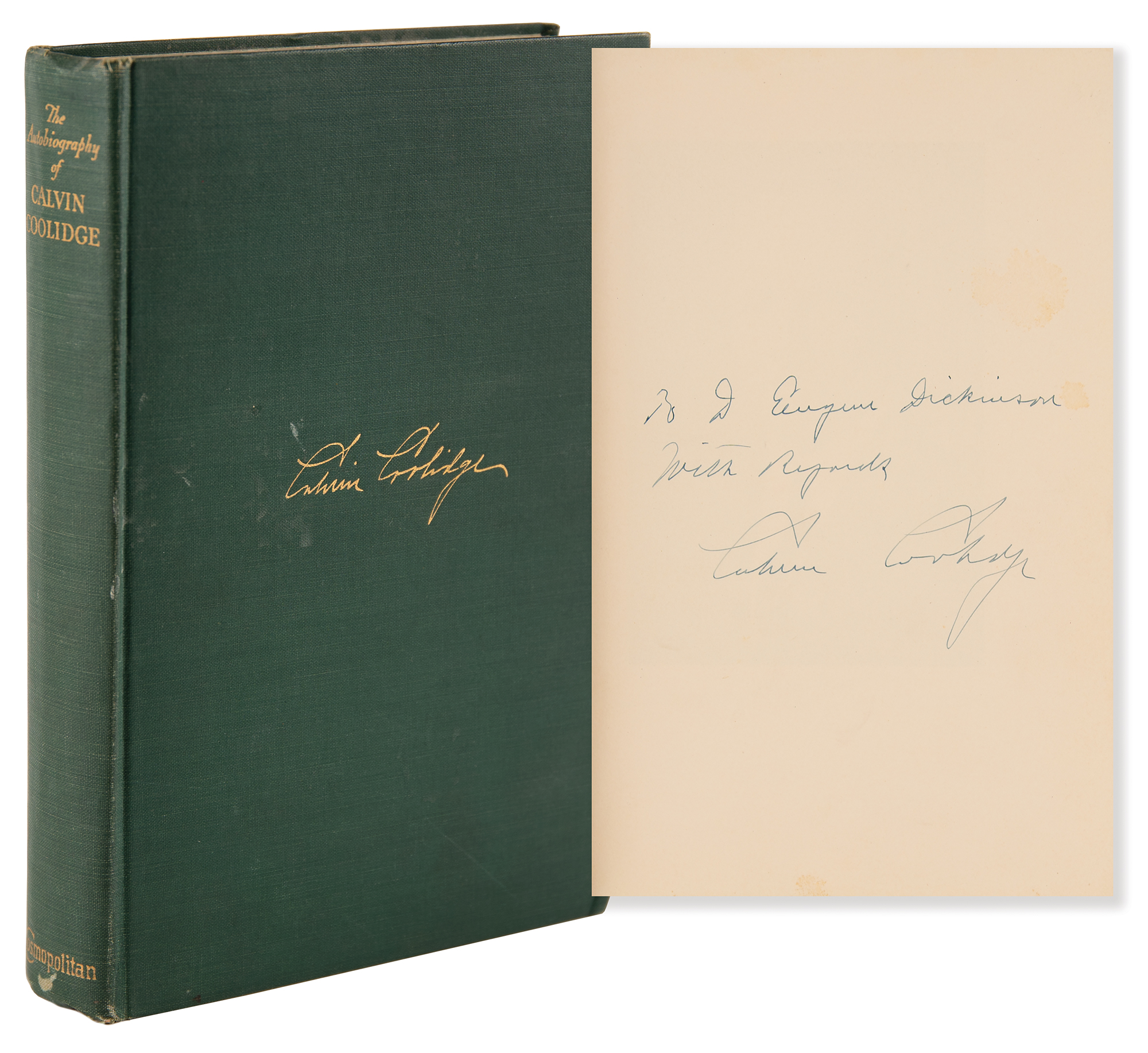 Calvin Coolidge Signed Book - The Autobiography of Calvin Coolidge