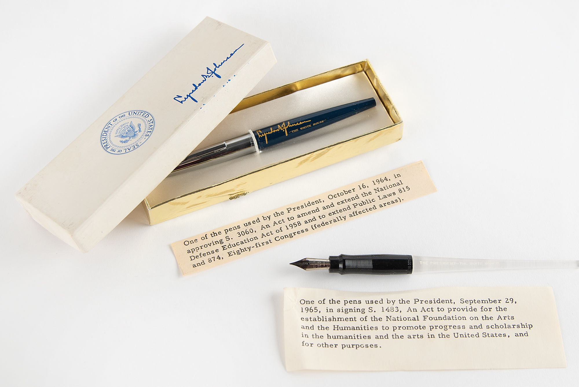 Lyndon B. Johnson Collection of (9) Presidential Bill Signer Pens