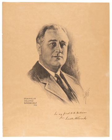 Franklin D. Roosevelt Signed 1932 Campaign Print | RR Auction
