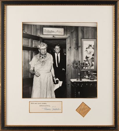John F. Kennedy and Eleanor Roosevelt Signatures with Original