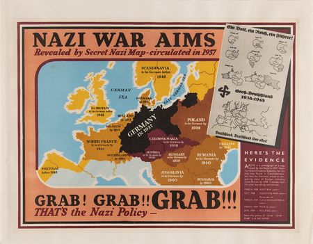 World War II 'Nazi War Aims, Revealed by Secret Nazi Map' Propaganda