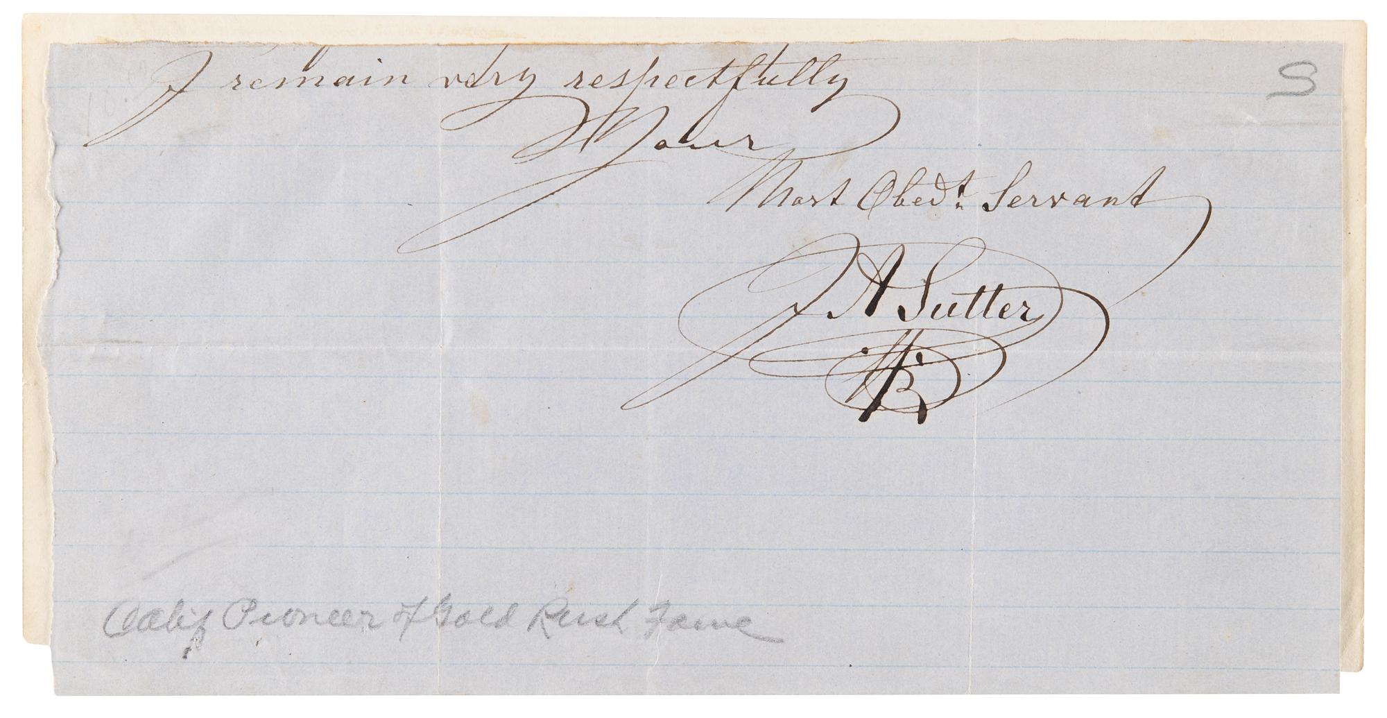 John Sutter Signature - California Gold Rush | RR Auction